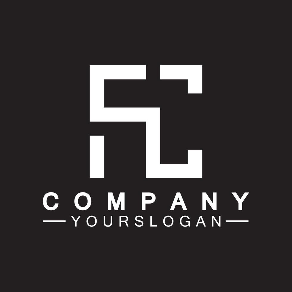 alfabeto letras monograma logo cf,fc,c y F, elegante y profesional blanco color letra icono ...