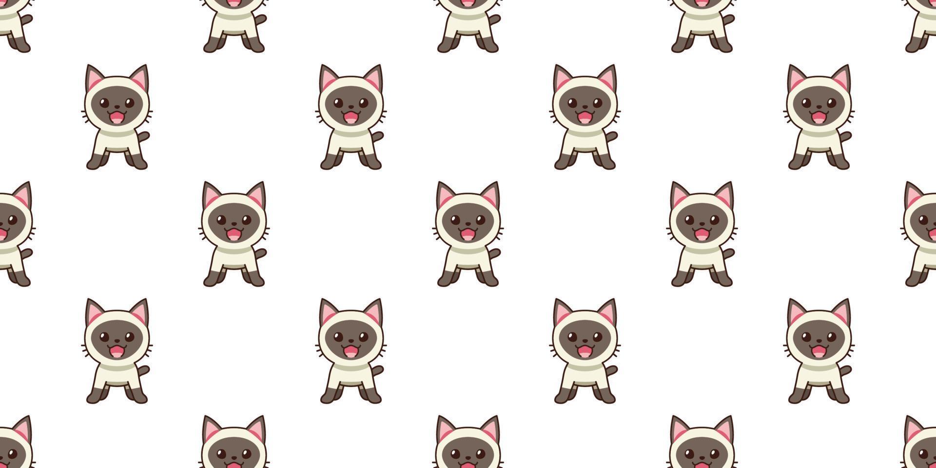 Vector cartoon character siamese cat seamless pattern background ... Vector cartoon character siamese cat seamless pattern background ...