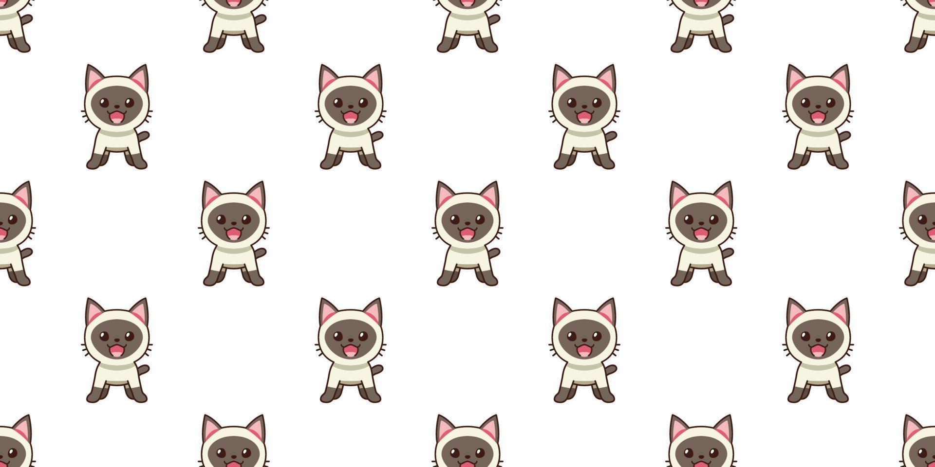 Vector cartoon character siamese cat seamless pattern background ... Vector cartoon character siamese cat seamless pattern background ...