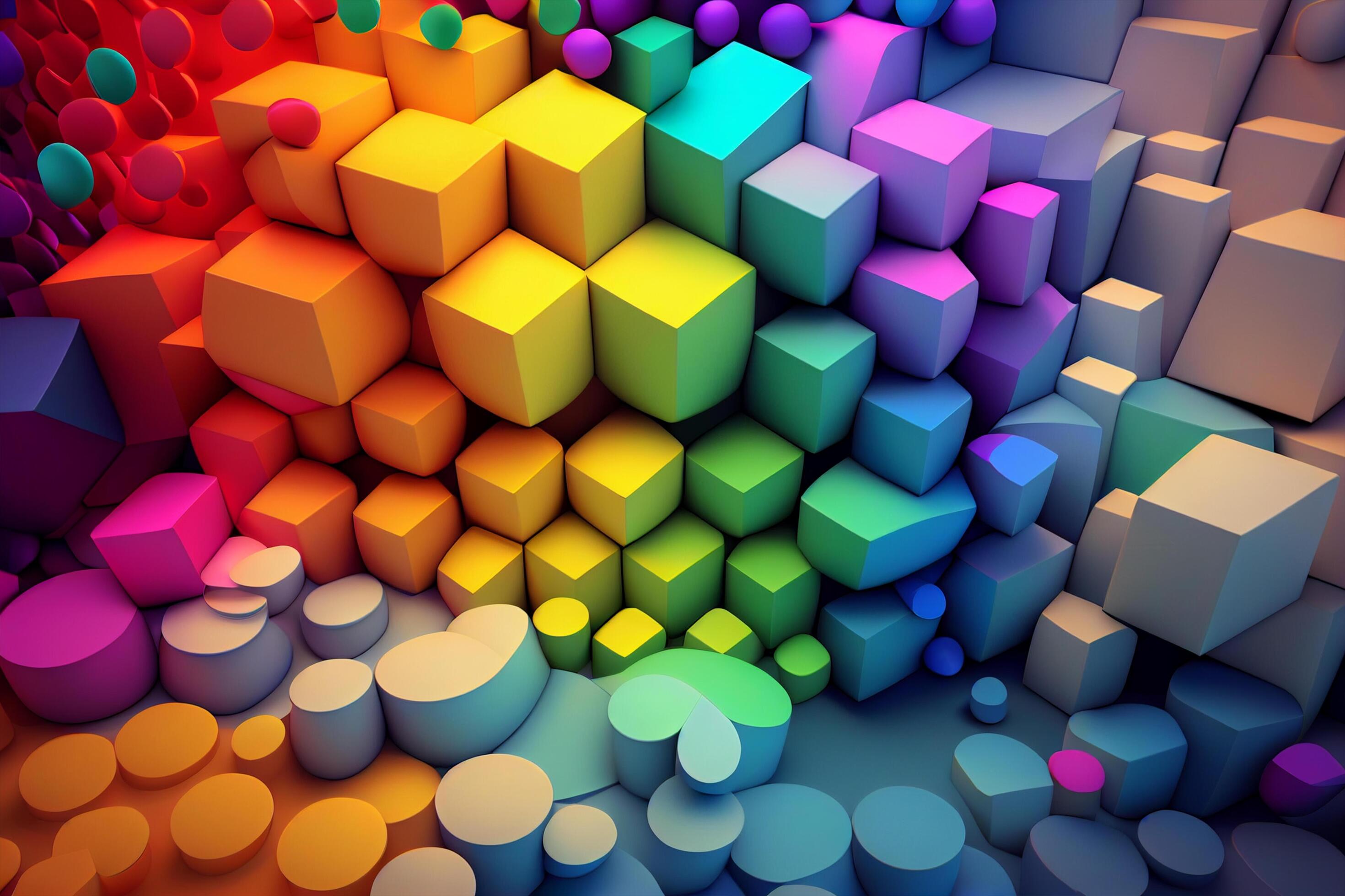 rainbow of colorful blocks abstract background 21866053 Stock Photo at ...