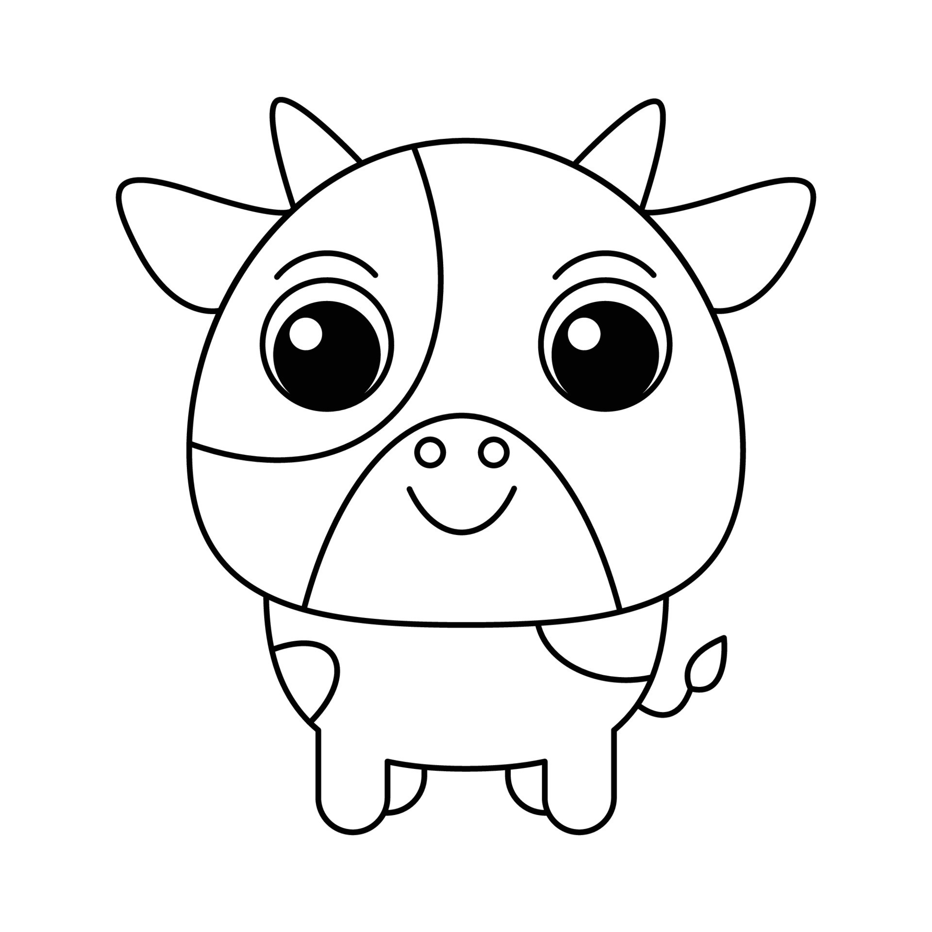 Cow cartoon coloring page illustration vector. For kids coloring book ... Cow cartoon coloring page illustration vector. For kids coloring book ...