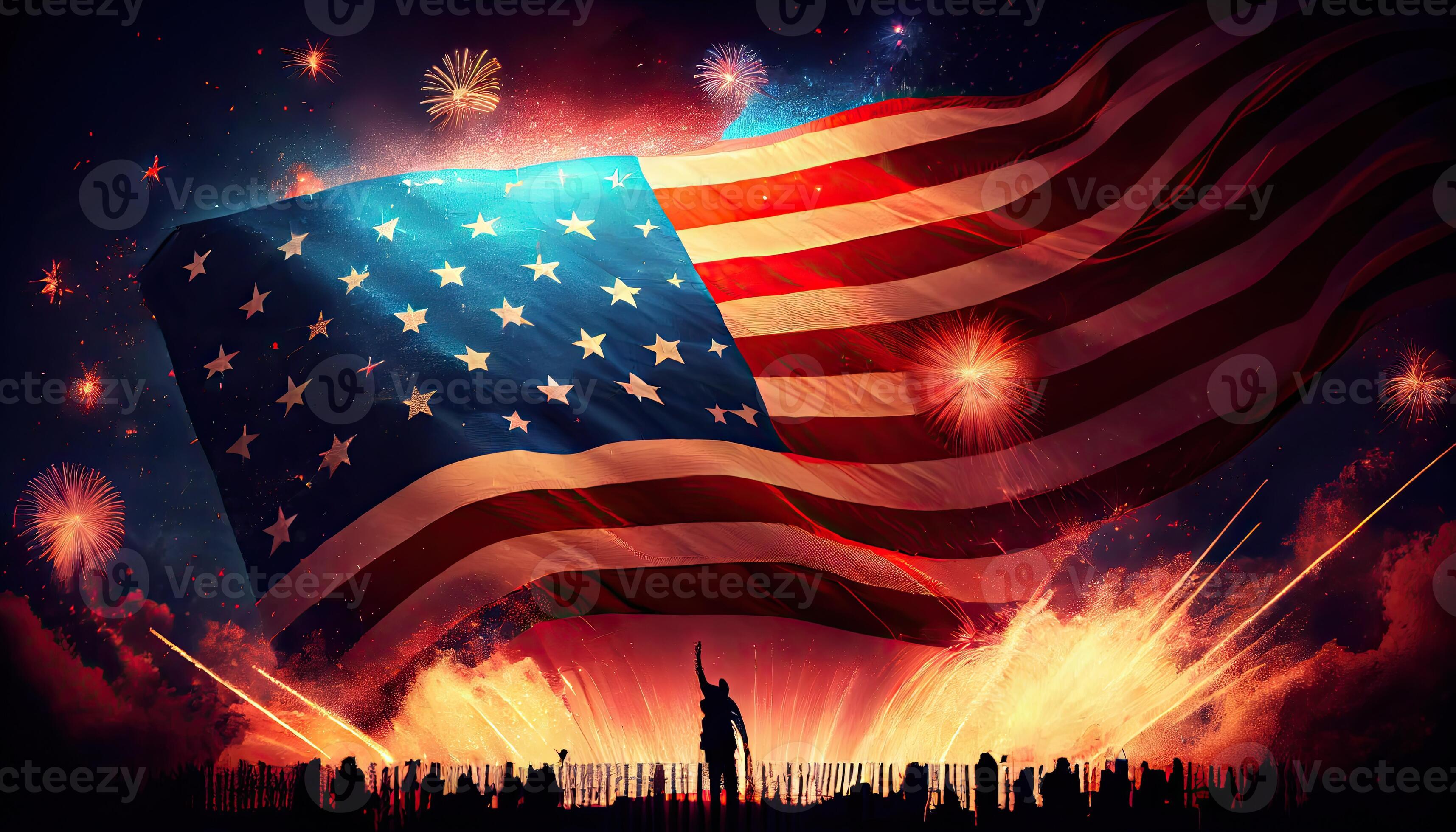 American Flag Usa Flag Waving Independence Day Time For Revolution July 4th Ai Generated