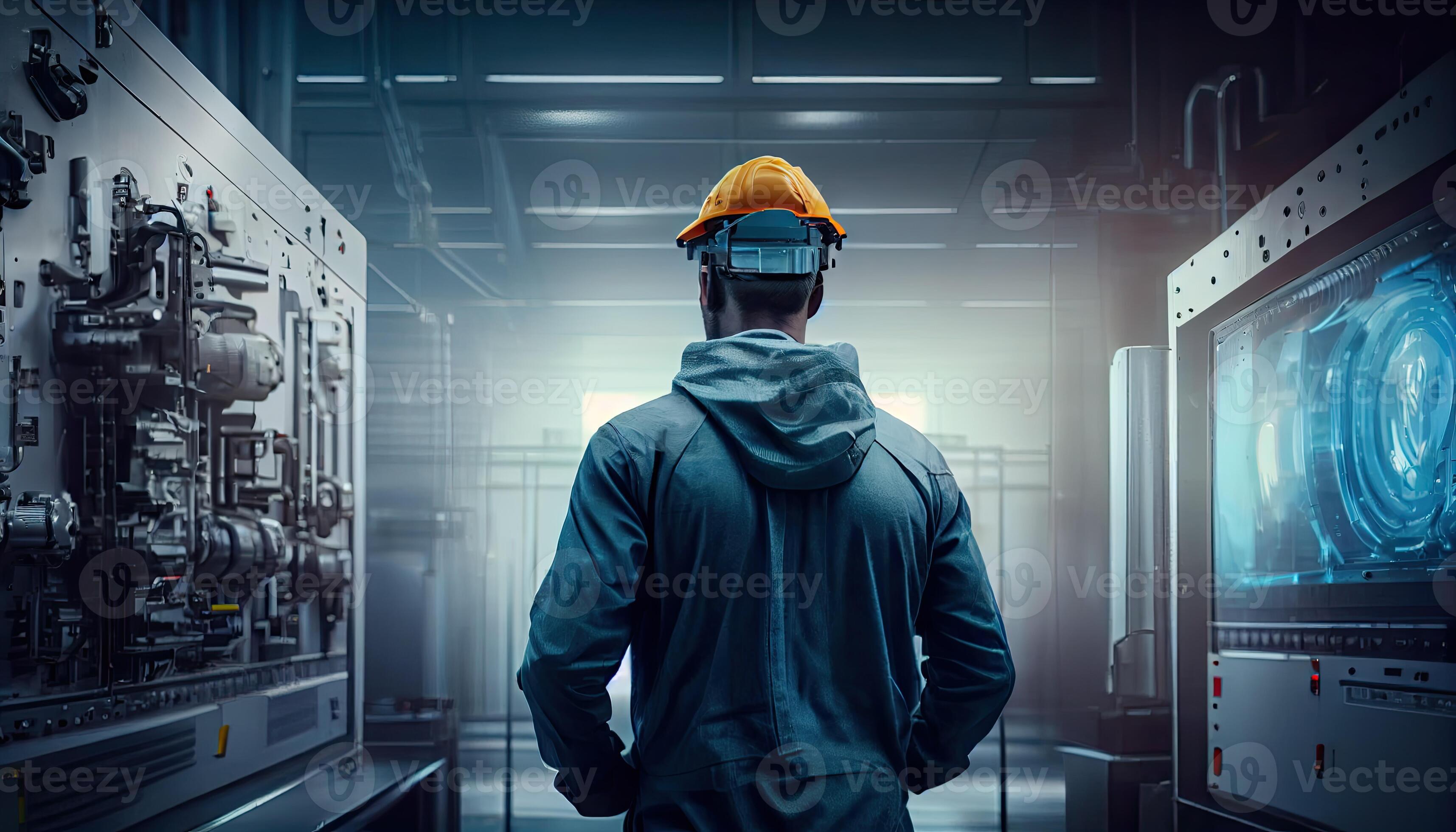 Engineer in a modern factory. Industry 4.0 machine maintenance Labor Day and the importance of ...