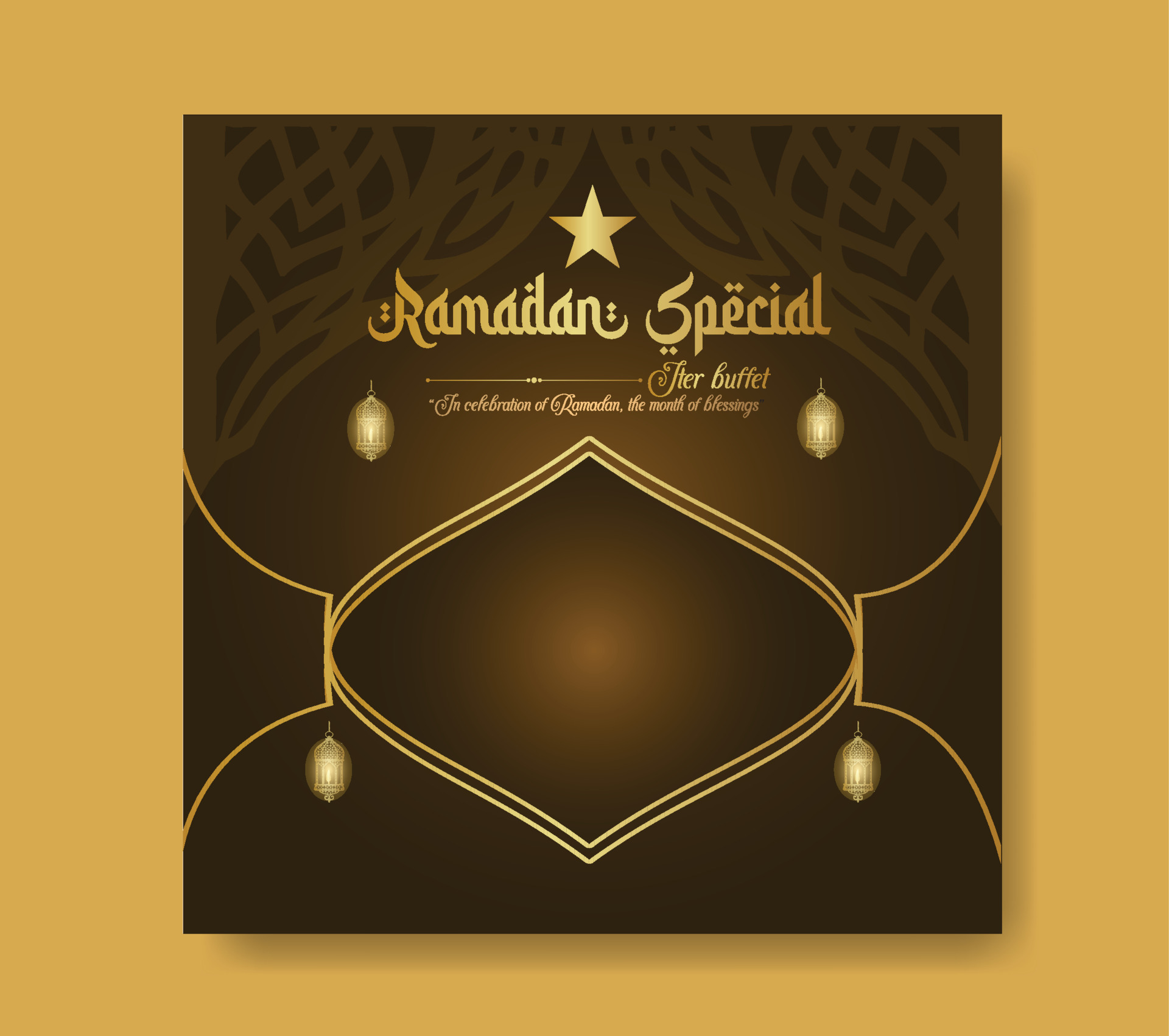 Ramadan Buffet Iftar Social Media Post Banner. Ramadan Theme Food ...