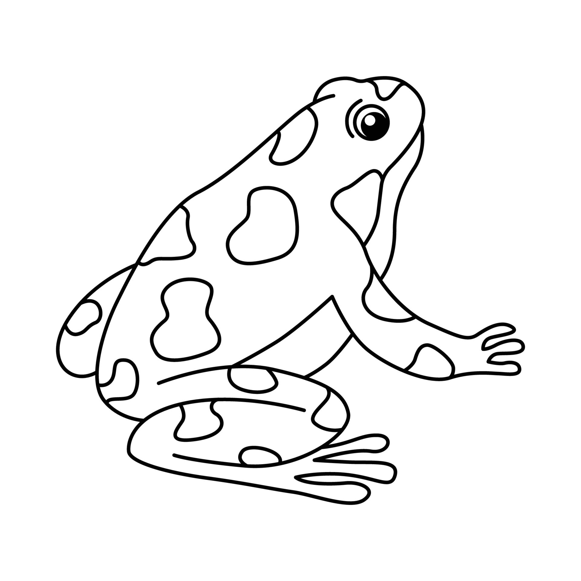 Cute frog cartoon coloring page illustration vector. For kids coloring ...