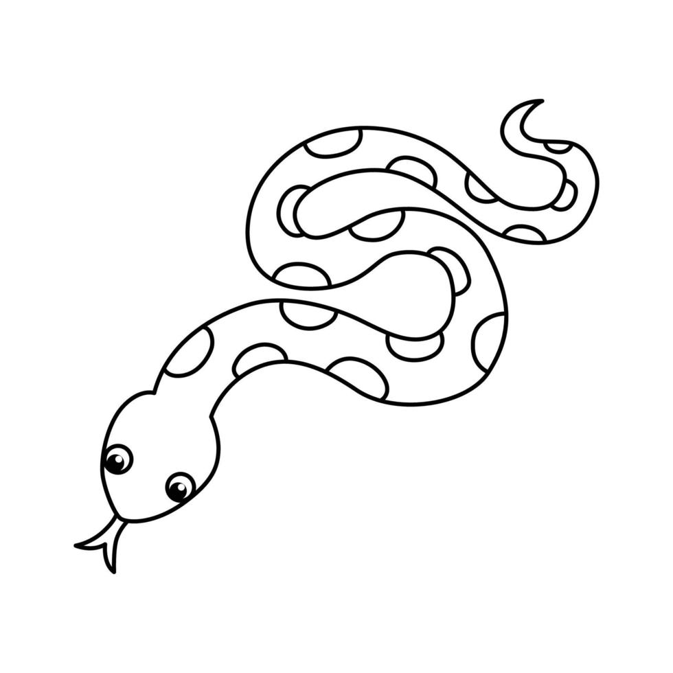 Cute snakecartoon coloring page illustration vector. For kids coloring ...