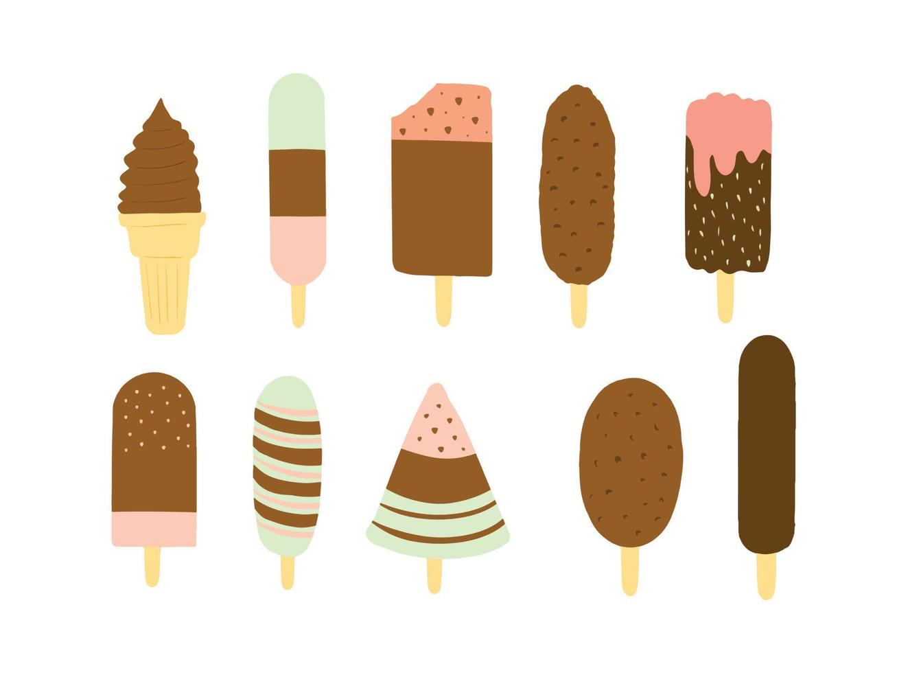 Vector Hand Drawn Collection Of Ice Cream 21869492 Vector Art At Vecteezy