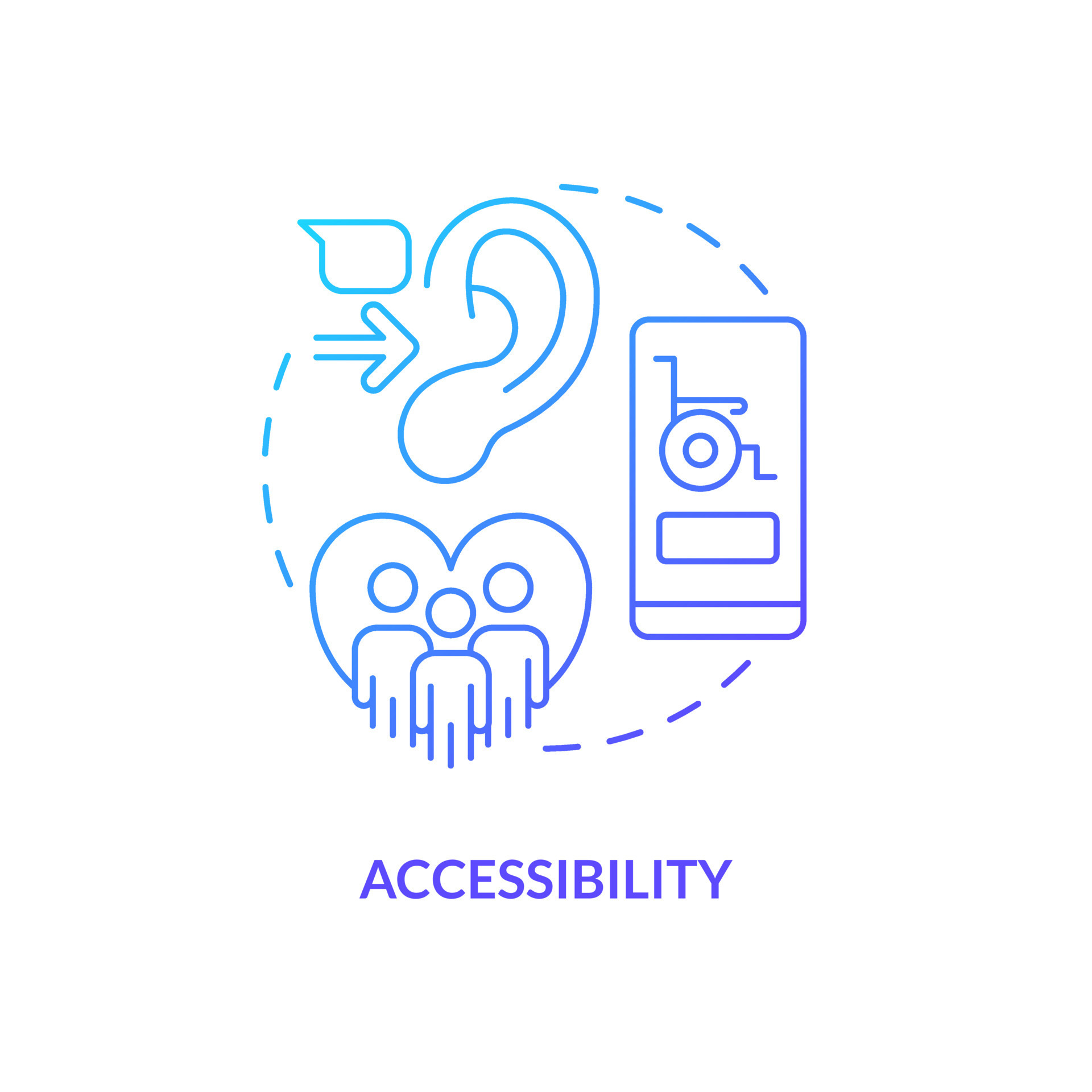 Accessibility Blue Gradient Concept Icon App Usability Barrier Free Website Ux Design
