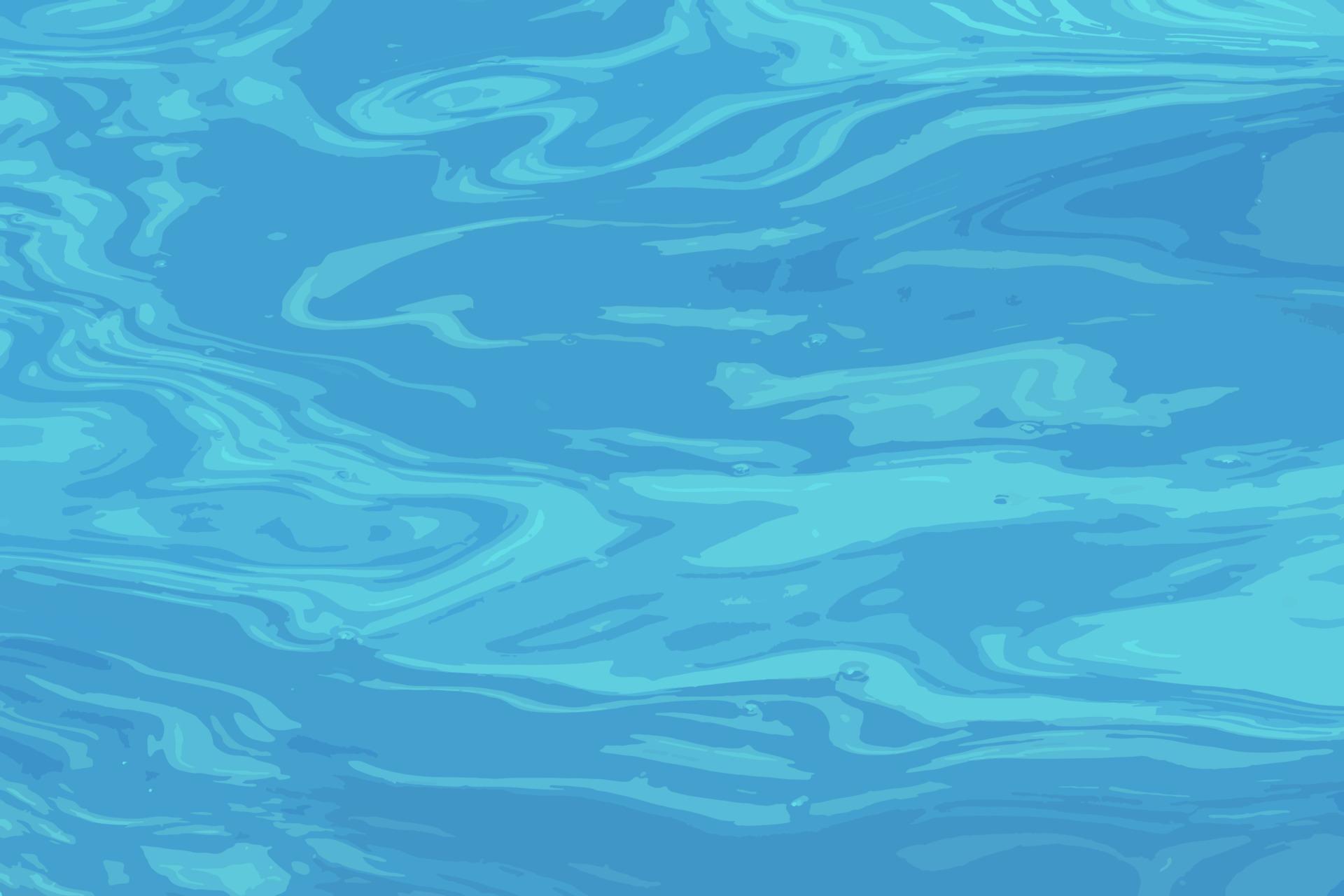 Vector illustration of water ripple texture background. Wavy water surface during sunset, golden ...