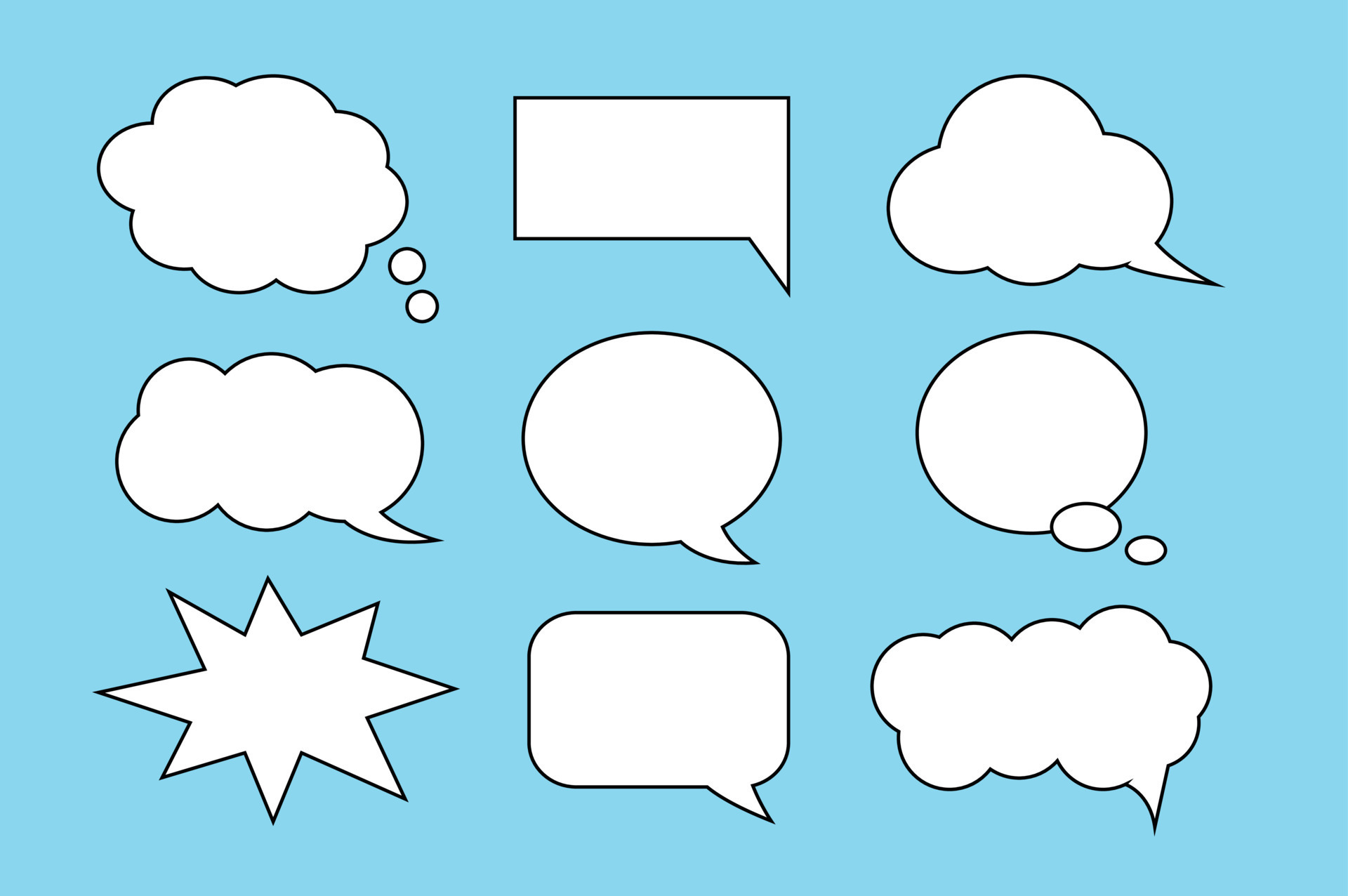 Set of callout, speech bubbles, chats, elements icons, vector ... Set of callout, speech bubbles, chats, elements icons, vector ...