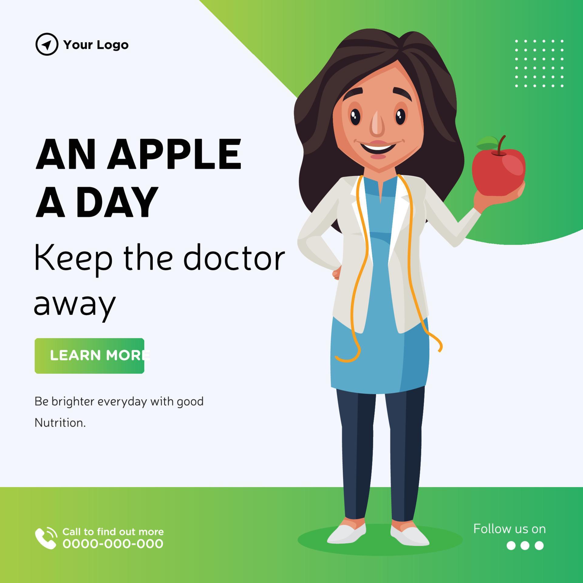 Banner design of an apple a day keep the doctor away template 21879550 ...