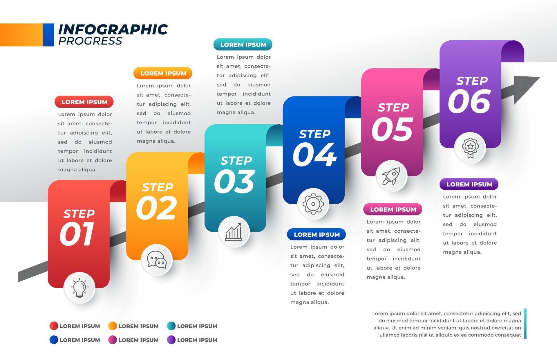 Progress Infographic Template 21879814 Vector Art at Vecteezy