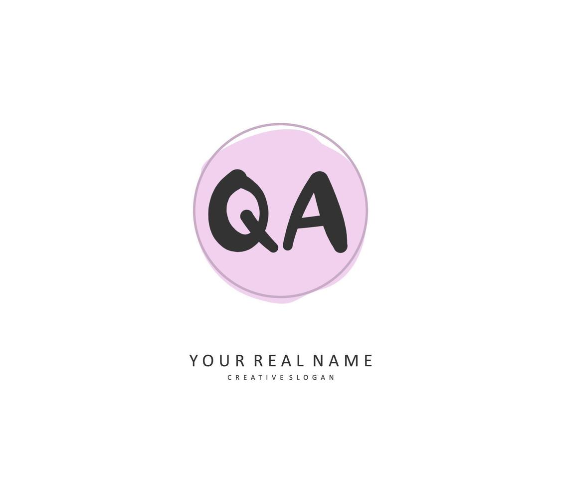 Q A Qa Initial Letter Handwriting And Signature Logo A Concept Handwriting Initial Logo With
