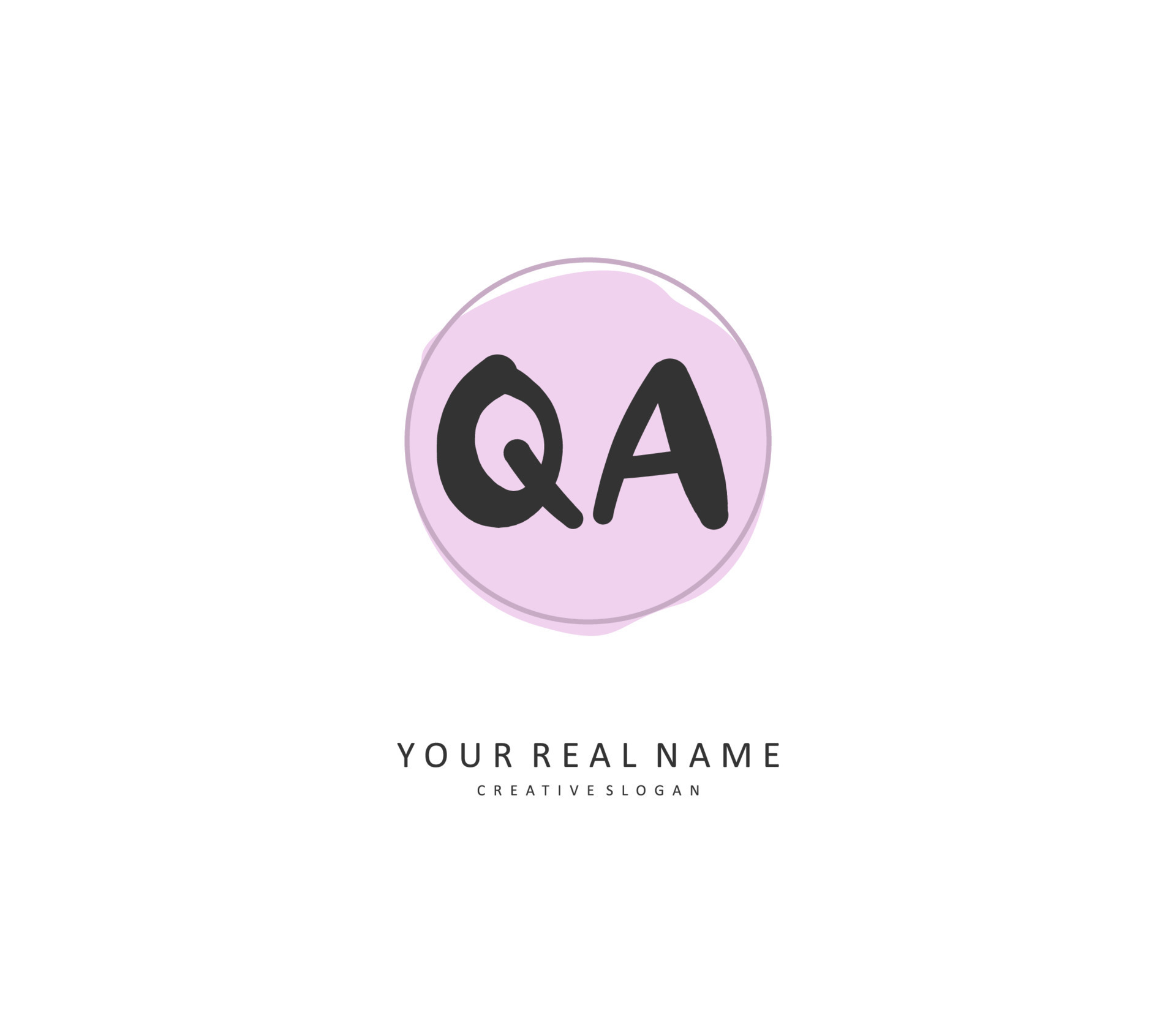Q A Qa Initial Letter Handwriting And Signature Logo A Concept Handwriting Initial Logo With