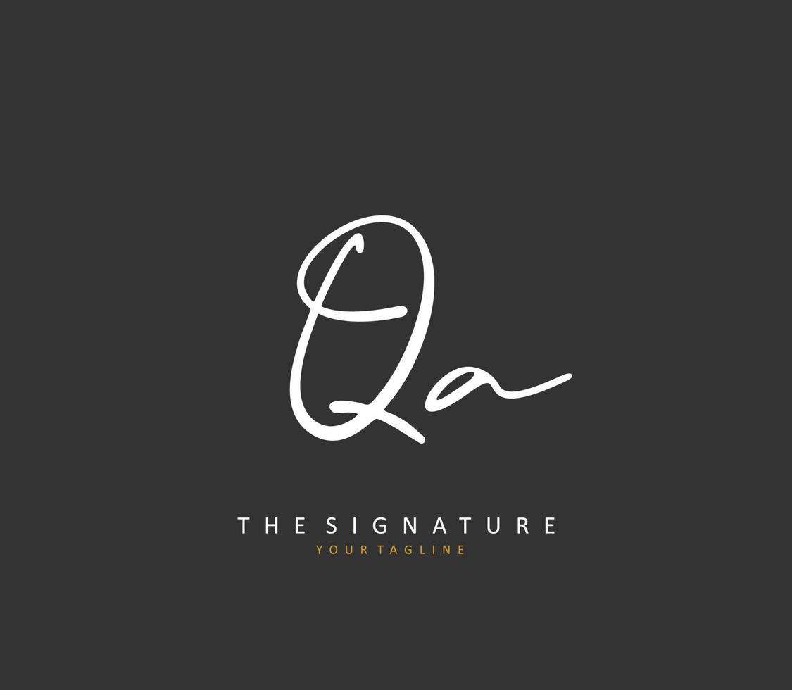 Q A Qa Initial Letter Handwriting And Signature Logo A Concept Handwriting Initial Logo With
