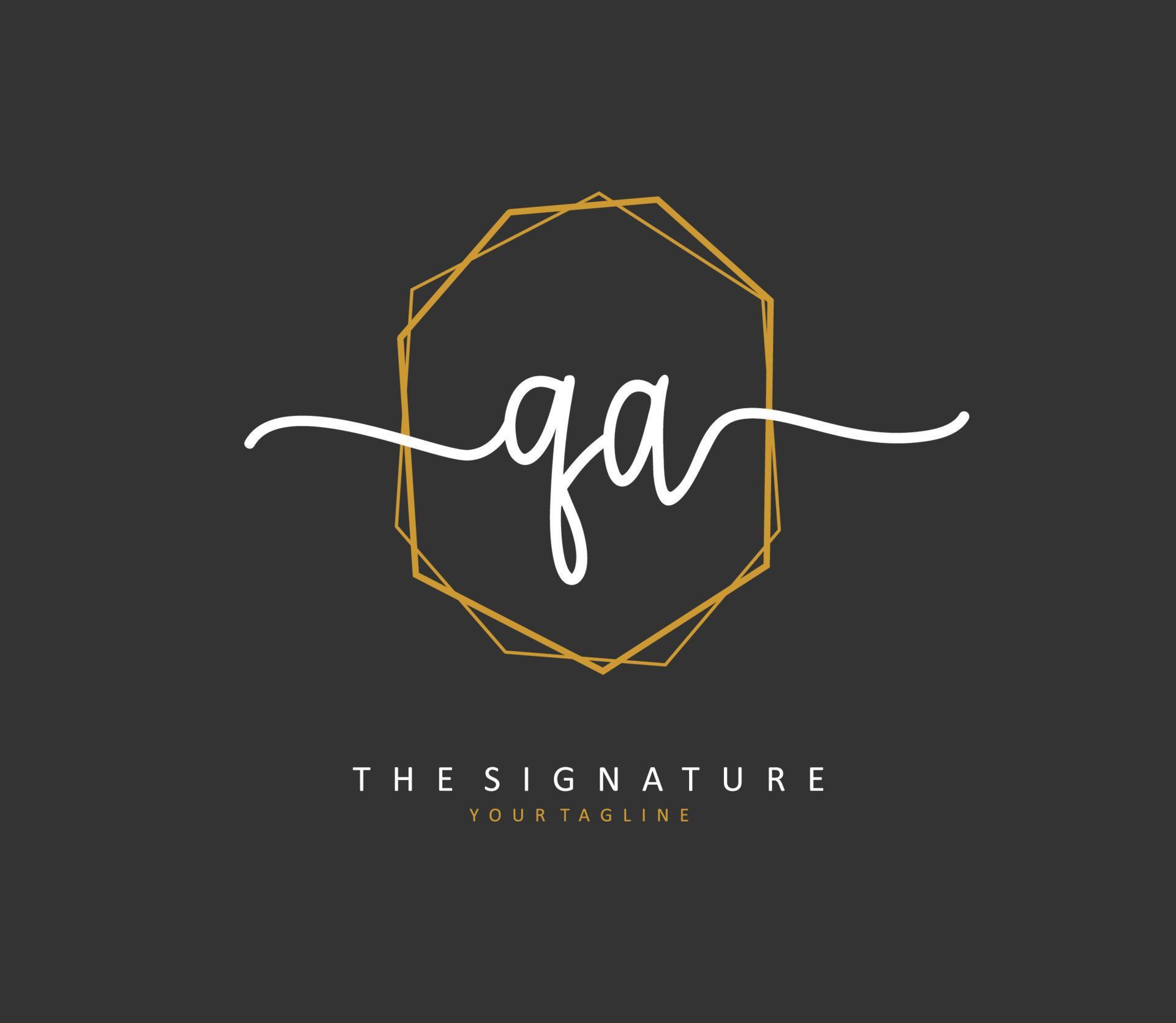 Q A Qa Initial Letter Handwriting And Signature Logo A Concept Handwriting Initial Logo With