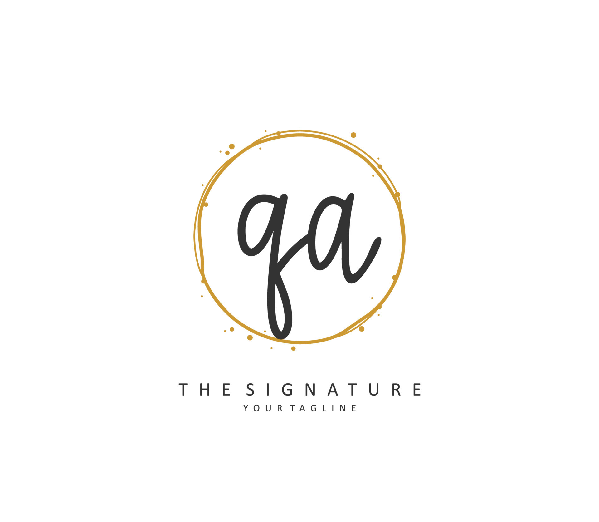 Q A Qa Initial Letter Handwriting And Signature Logo A Concept Handwriting Initial Logo With