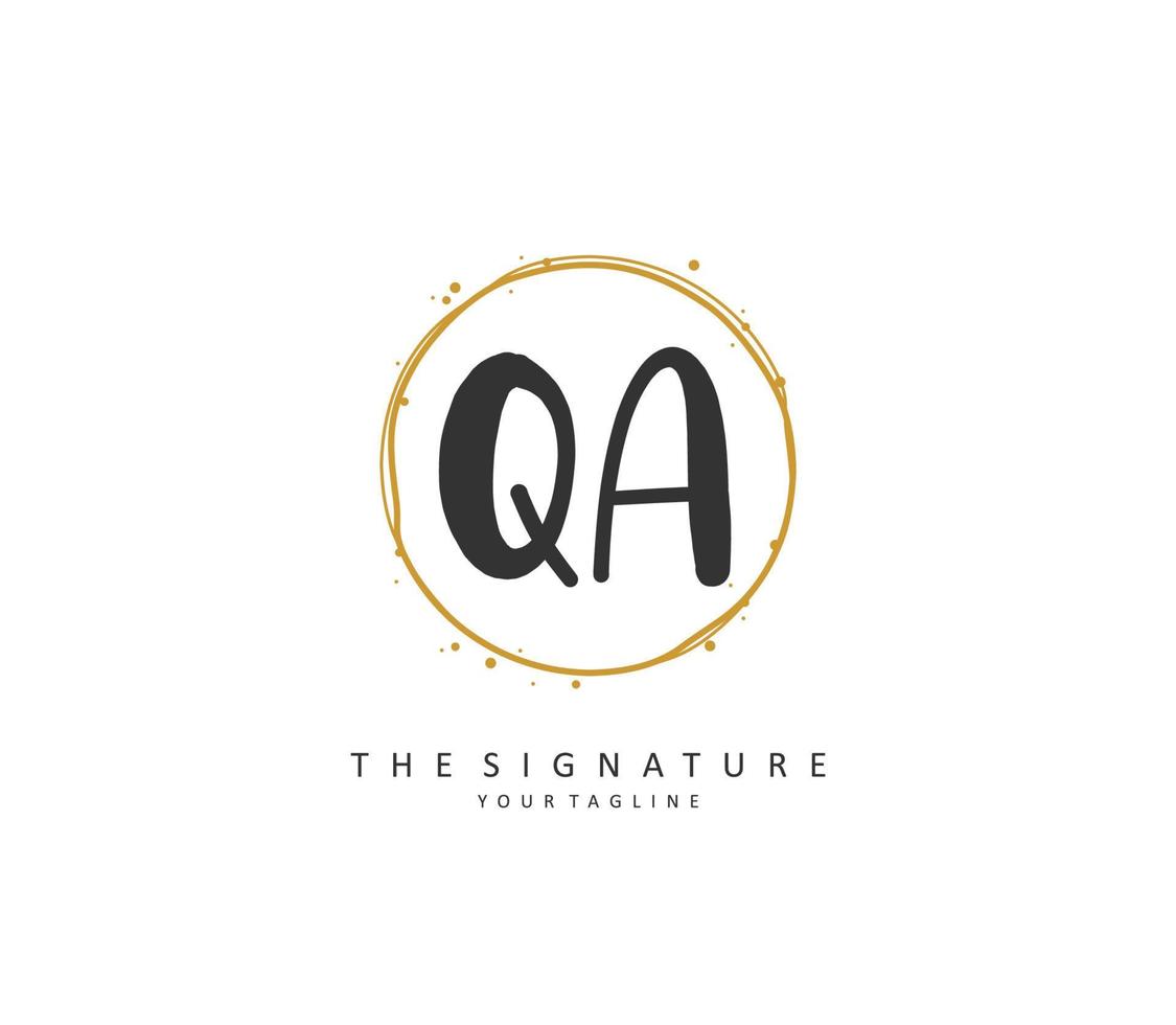Q A Qa Initial Letter Handwriting And Signature Logo A Concept Handwriting Initial Logo With