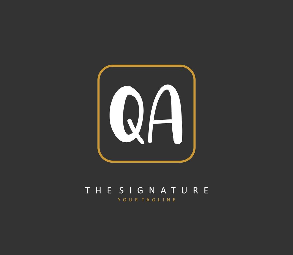 Q A Qa Initial Letter Handwriting And Signature Logo A Concept Handwriting Initial Logo With