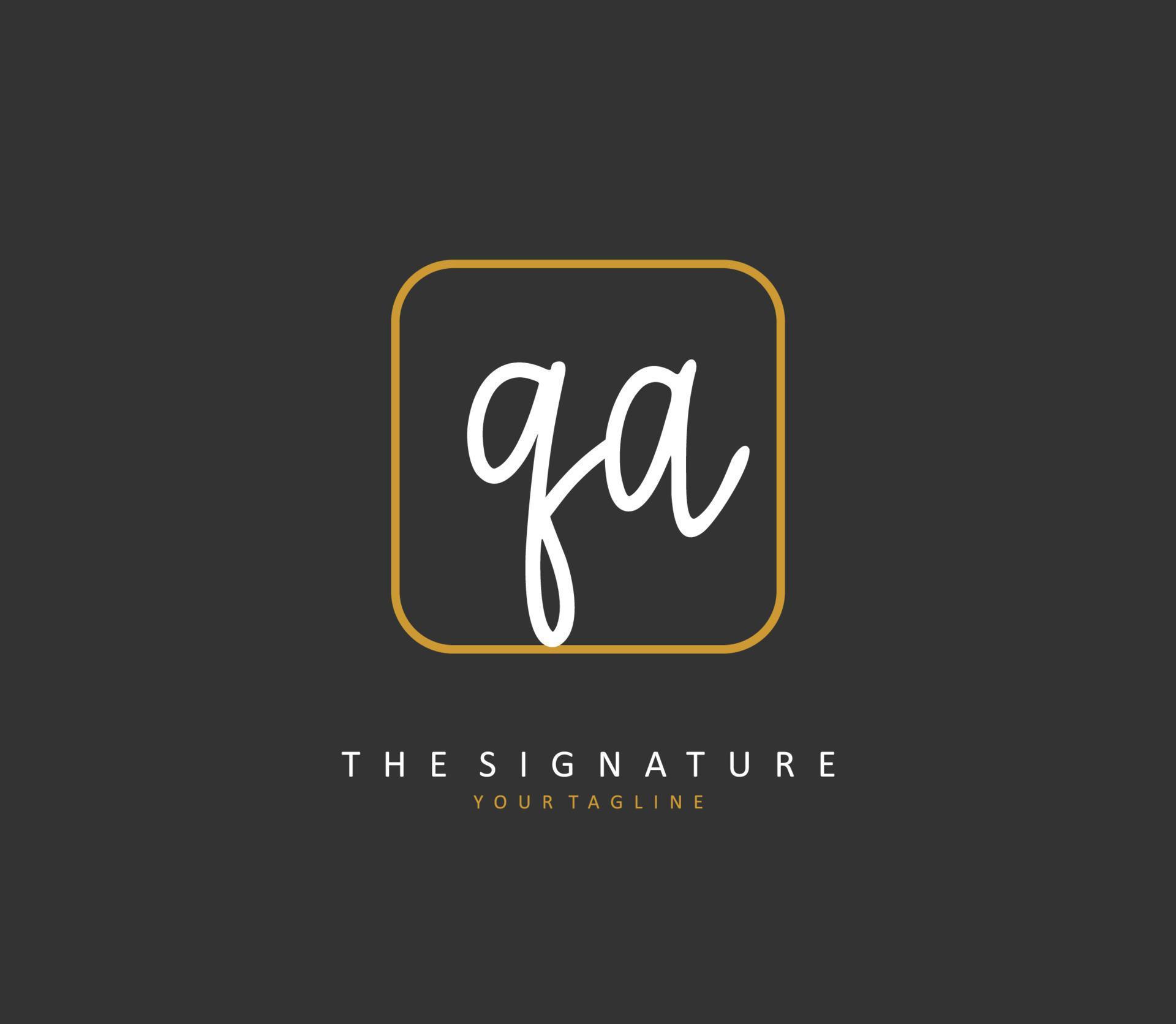 Q A Qa Initial Letter Handwriting And Signature Logo A Concept Handwriting Initial Logo With