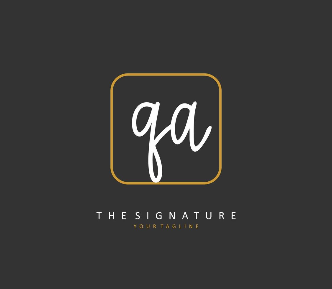 Q A Qa Initial Letter Handwriting And Signature Logo A Concept Handwriting Initial Logo With