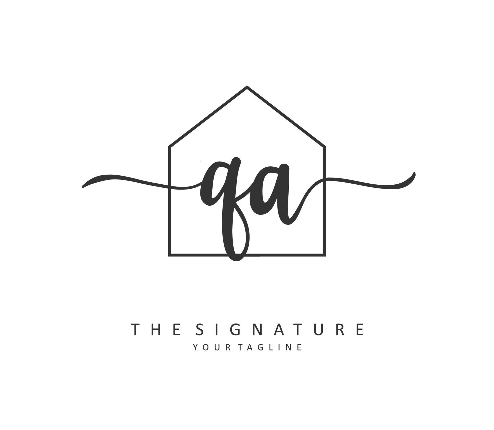 Q A Qa Initial Letter Handwriting And Signature Logo A Concept Handwriting Initial Logo With