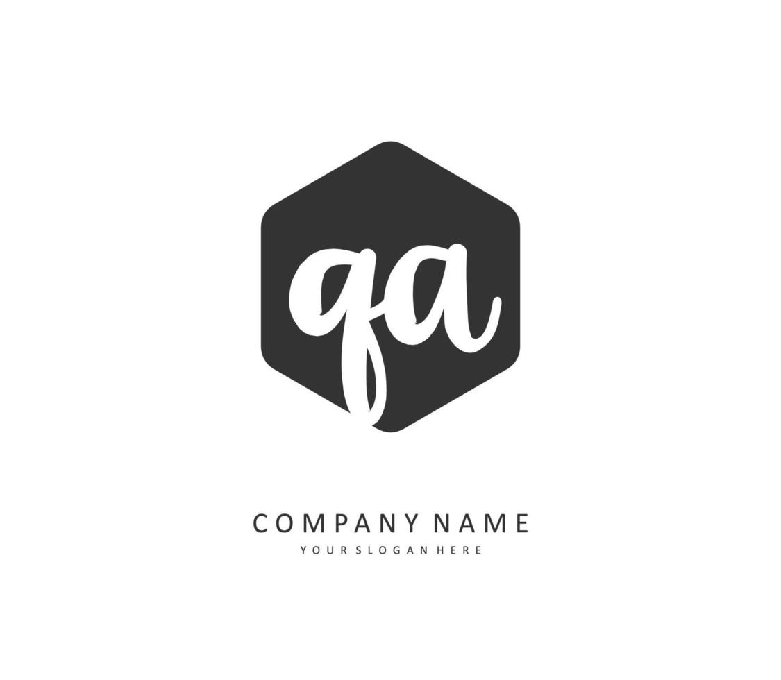 Q A Qa Initial Letter Handwriting And Signature Logo A Concept Handwriting Initial Logo With