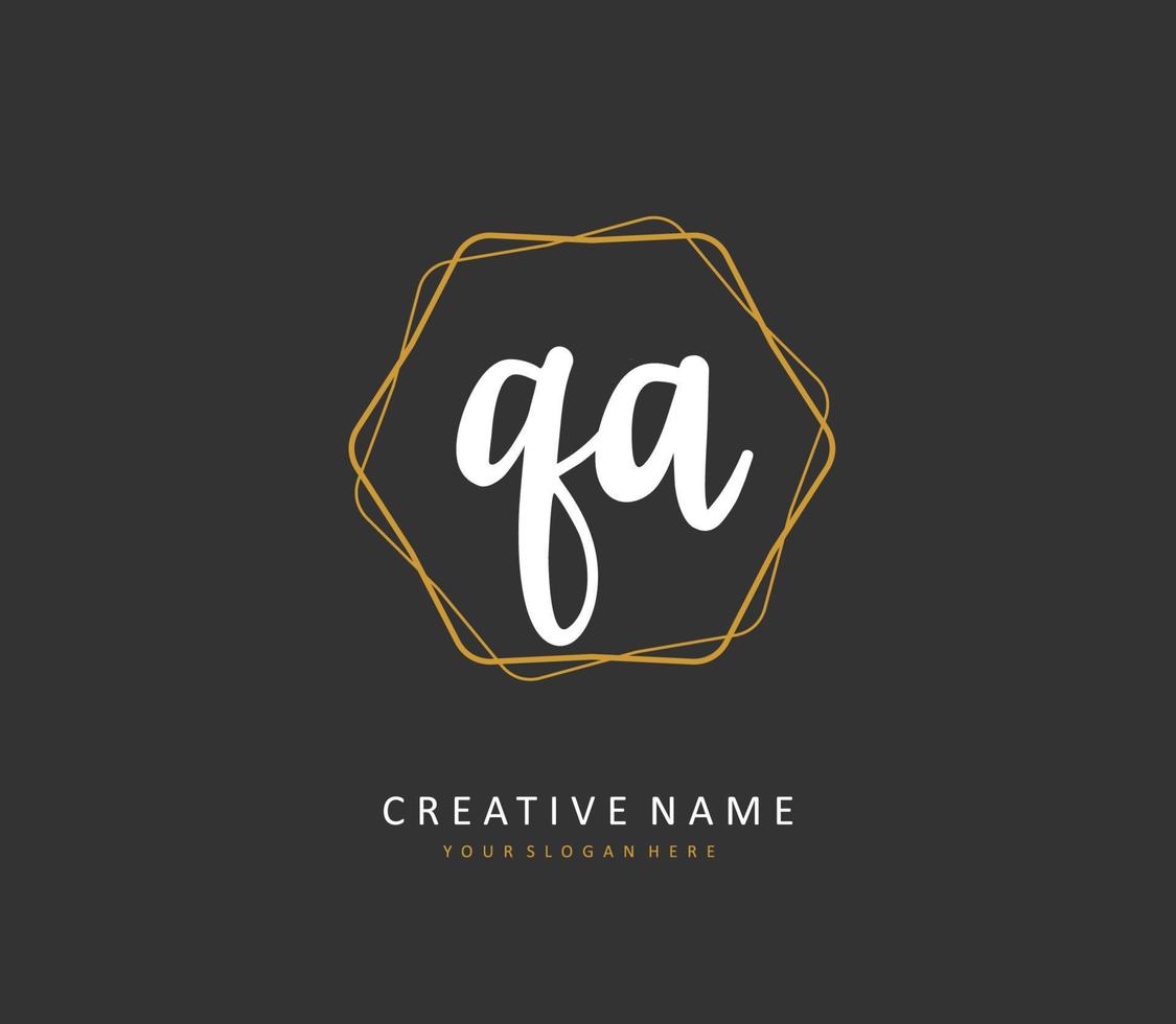 Q A Qa Initial Letter Handwriting And Signature Logo A Concept Handwriting Initial Logo With