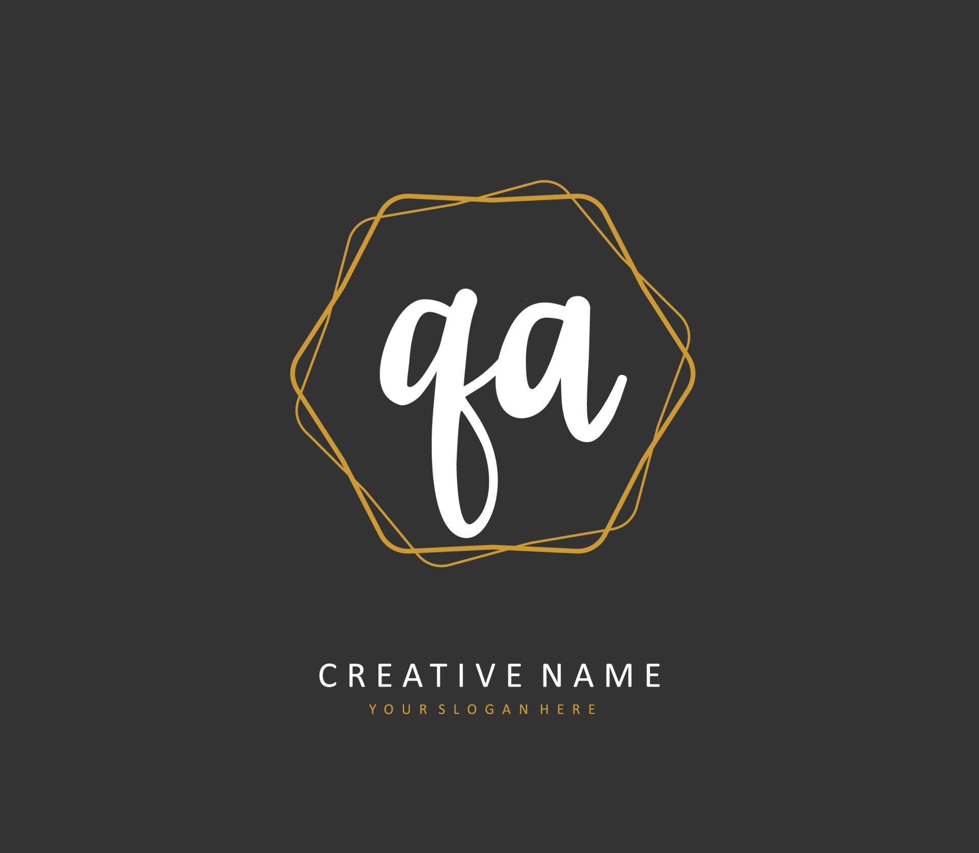 Q A Qa Initial Letter Handwriting And Signature Logo A Concept Handwriting Initial Logo With