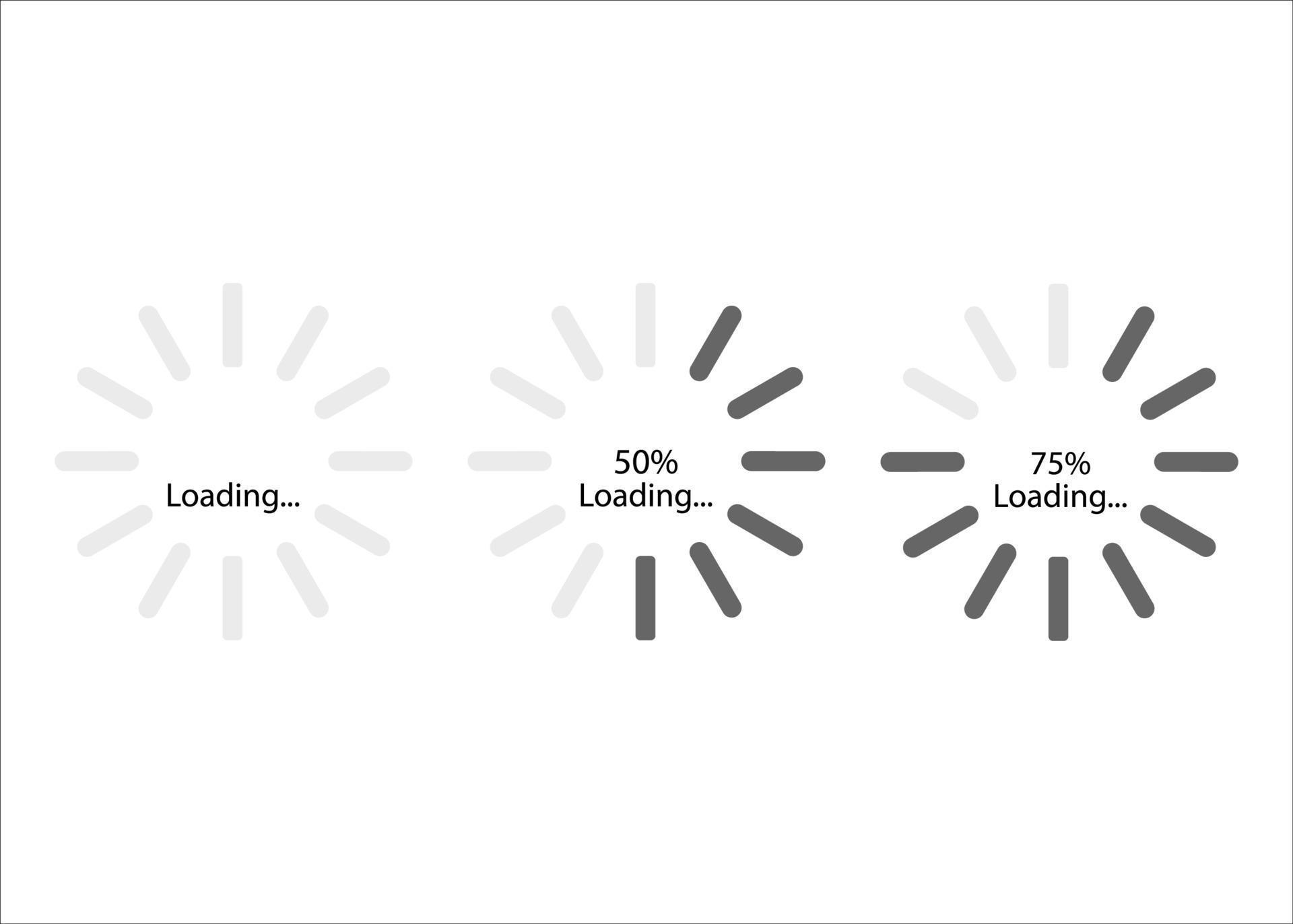 Loading progress bar. Circle shape. White background. Vector ...