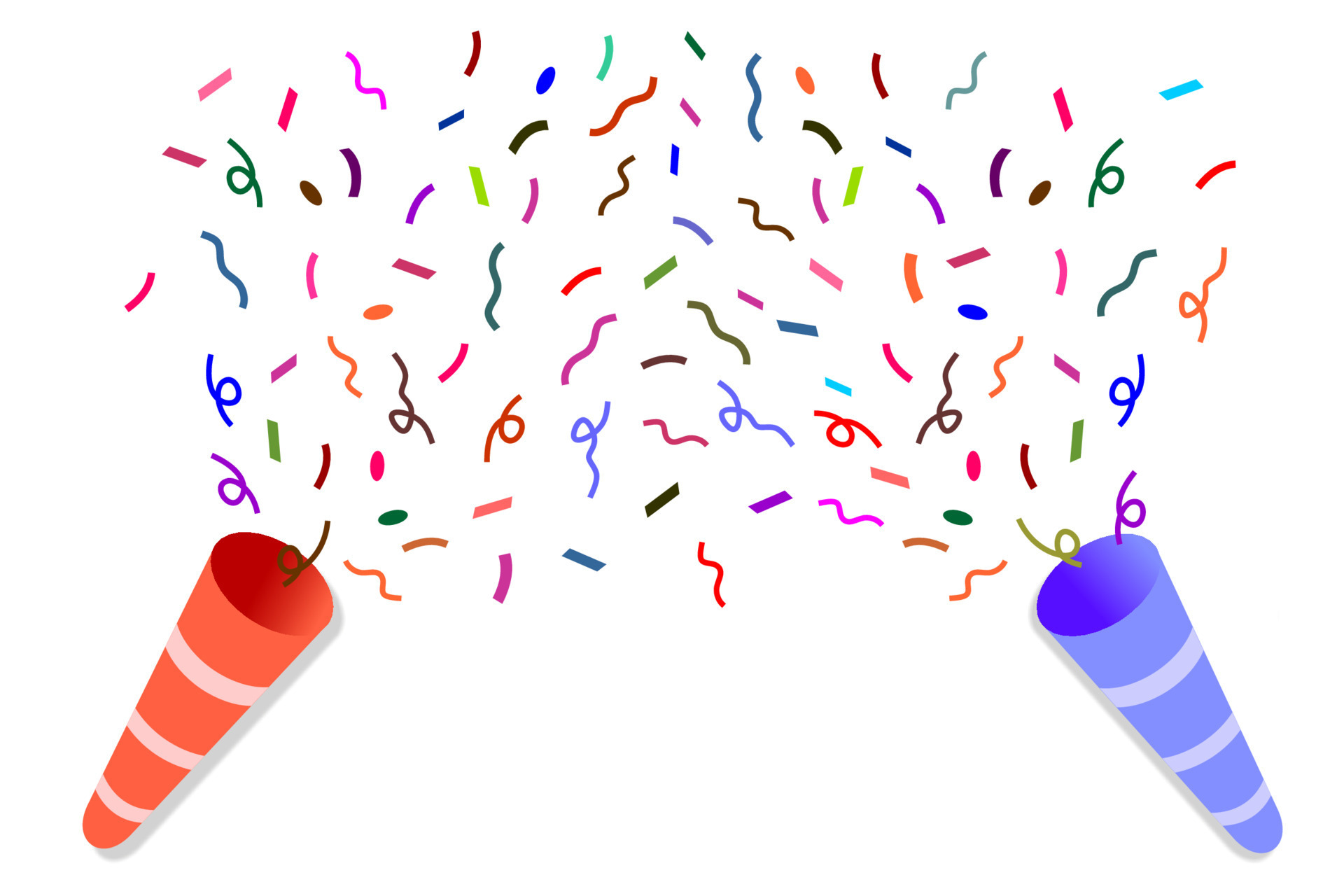 Cute party popper confetti. Two confetti explosion, firecracker. 21890925 Vector Art at Vecteezy