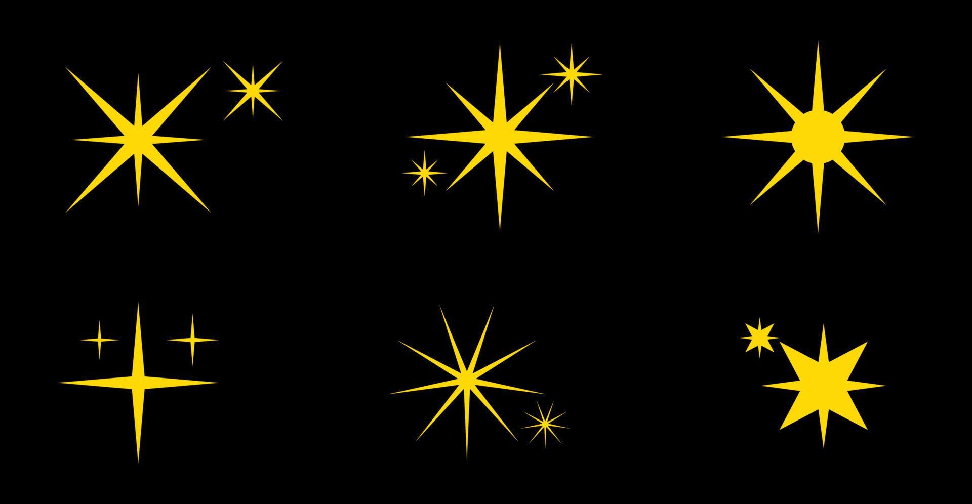 Set of sparkling stars vector icon 21906032 Vector Art at Vecteezy