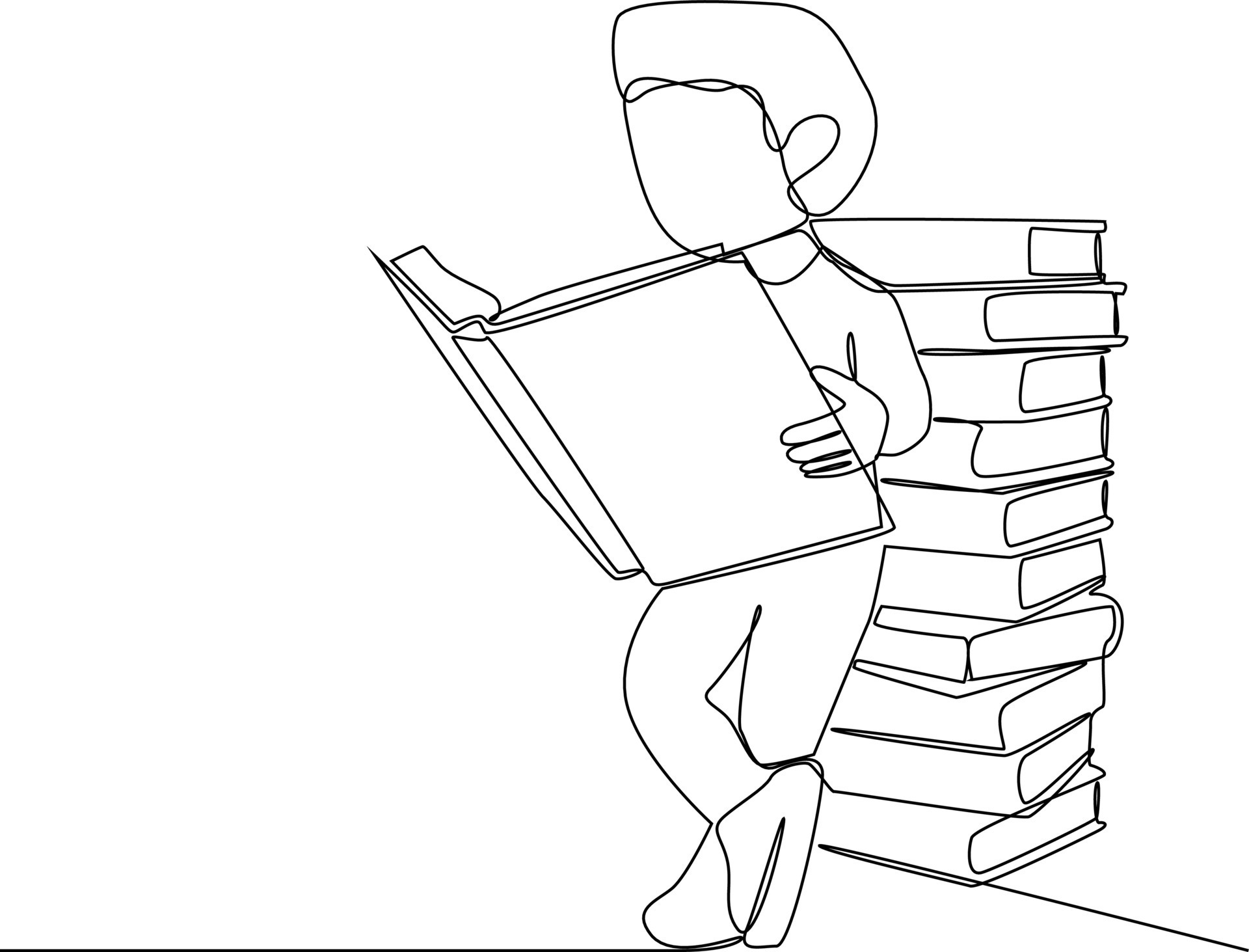 Reading Books Drawing