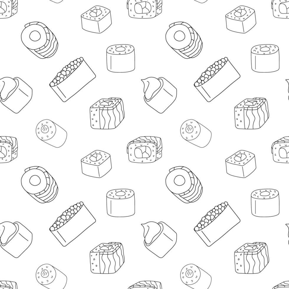 Hand drawn seamless pattern sushi, rolls. 21908321 Vector Art at Vecteezy Hand drawn seamless pattern sushi, rolls. 21908321 Vector Art at Vecteezy