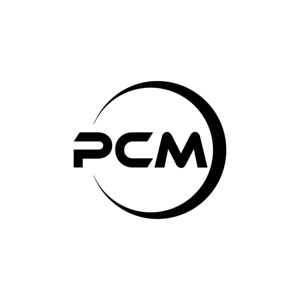 pcm letra logo diseño en ilustración. vector logo, caligrafía diseños para logo, póster ...