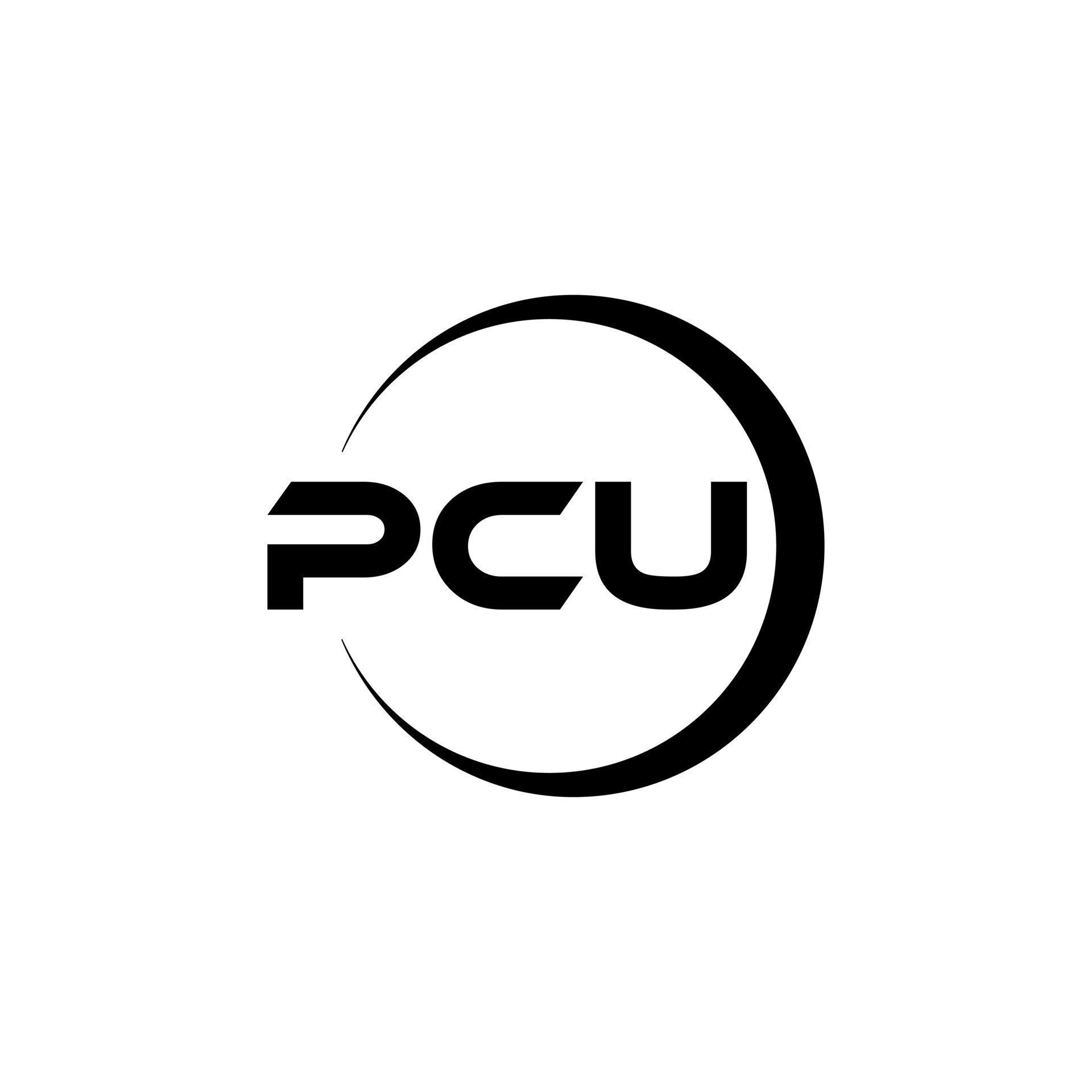 Pcu Letter Logo Design In Illustration Vector Logo Calligraphy Designs For Logo Poster