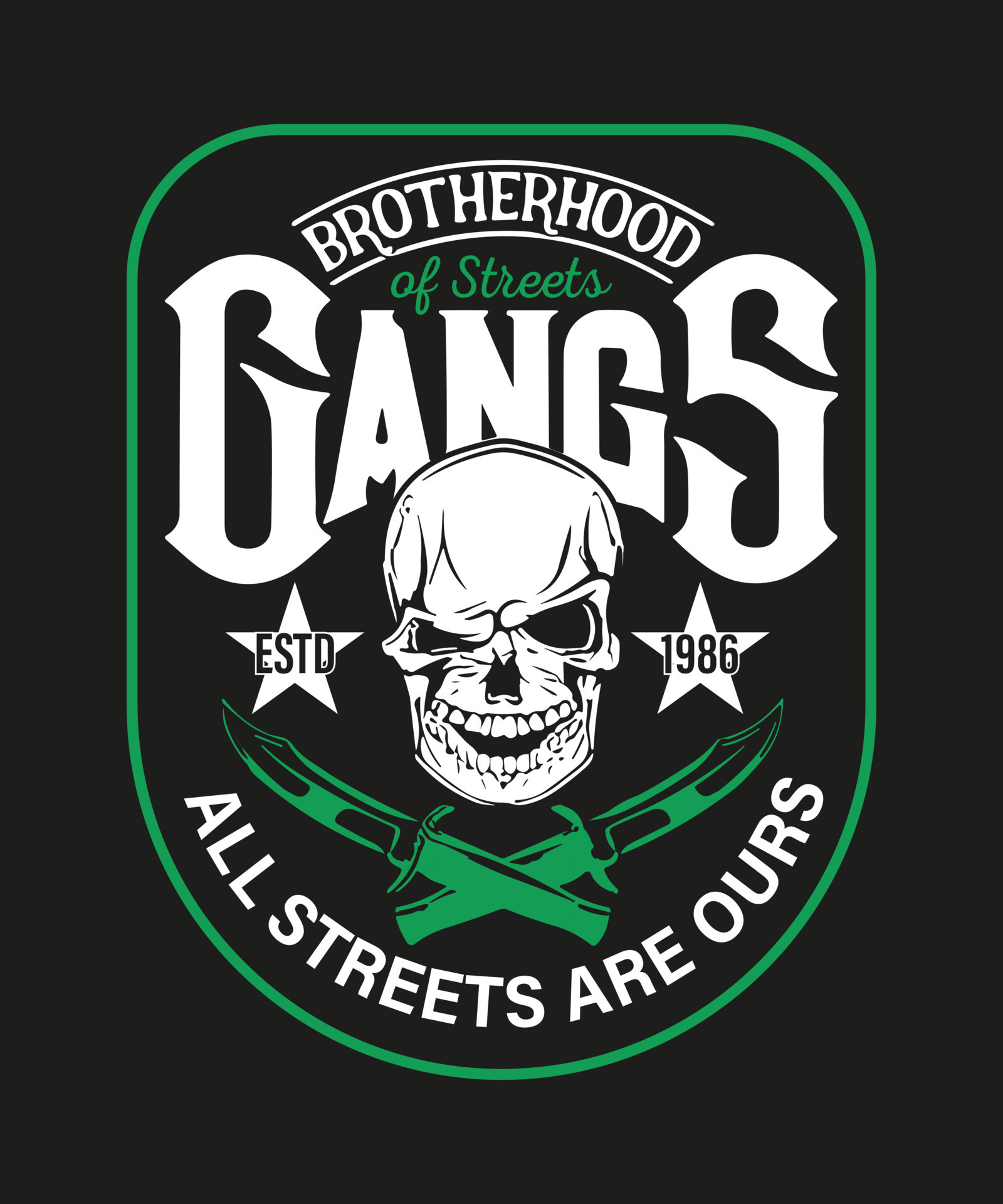 A t-shirt design for street gangs 21918547 Vector Art at Vecteezy