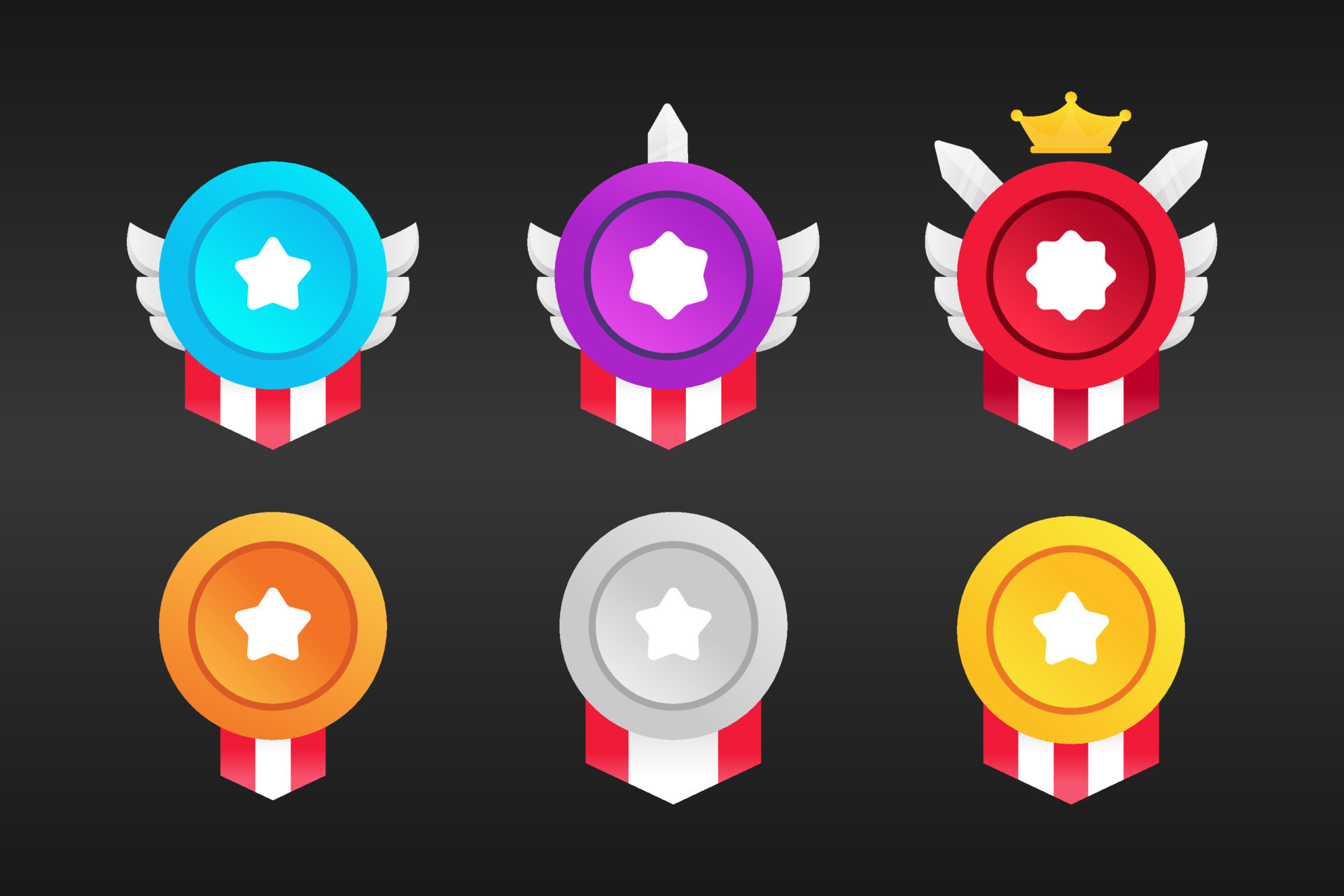 UI game icon rank badges. UI game design 21919072 Vector Art at Vecteezy