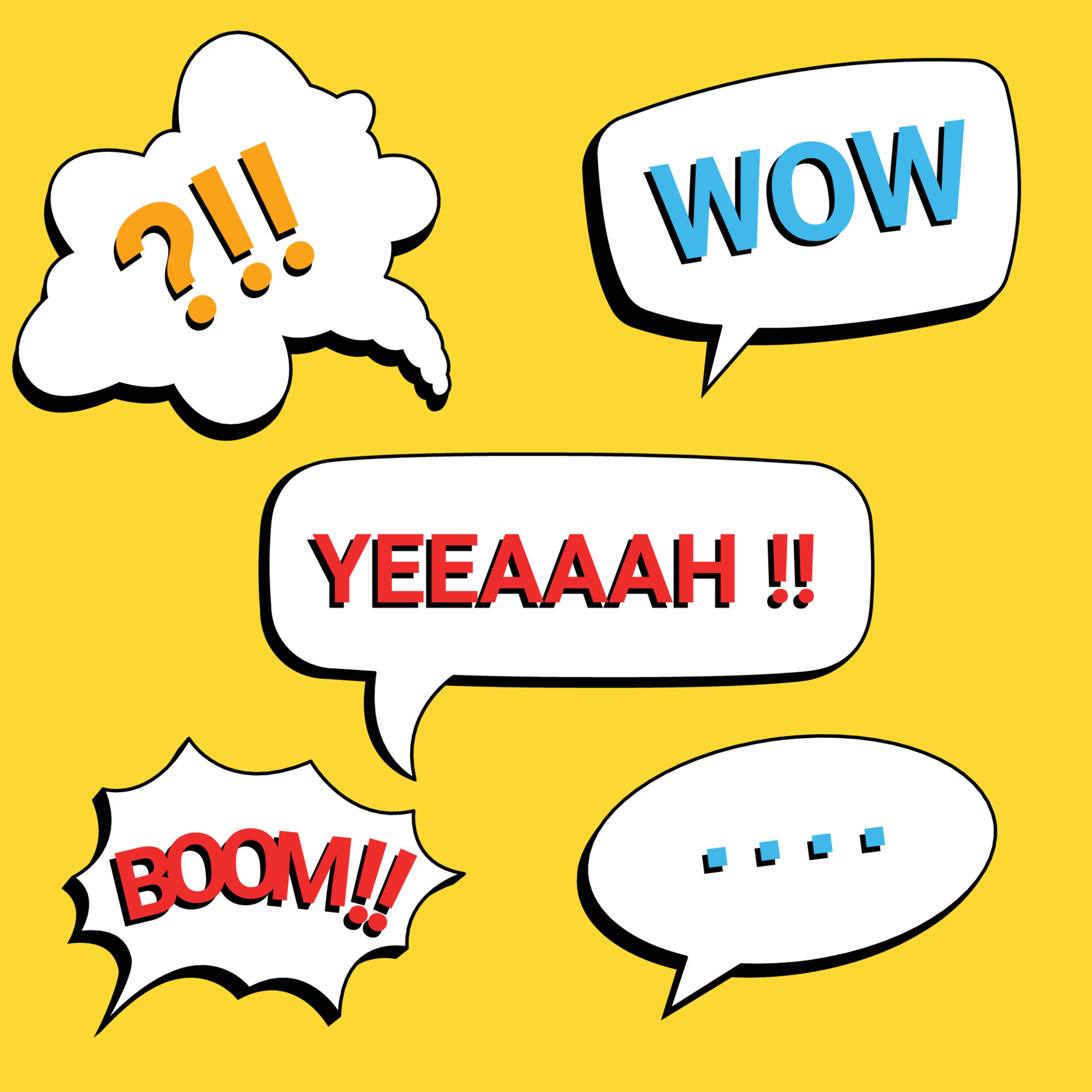 Design Illustration Set Of Comic Speech Bubbles Icon 21919081 Vector Art At Vecteezy