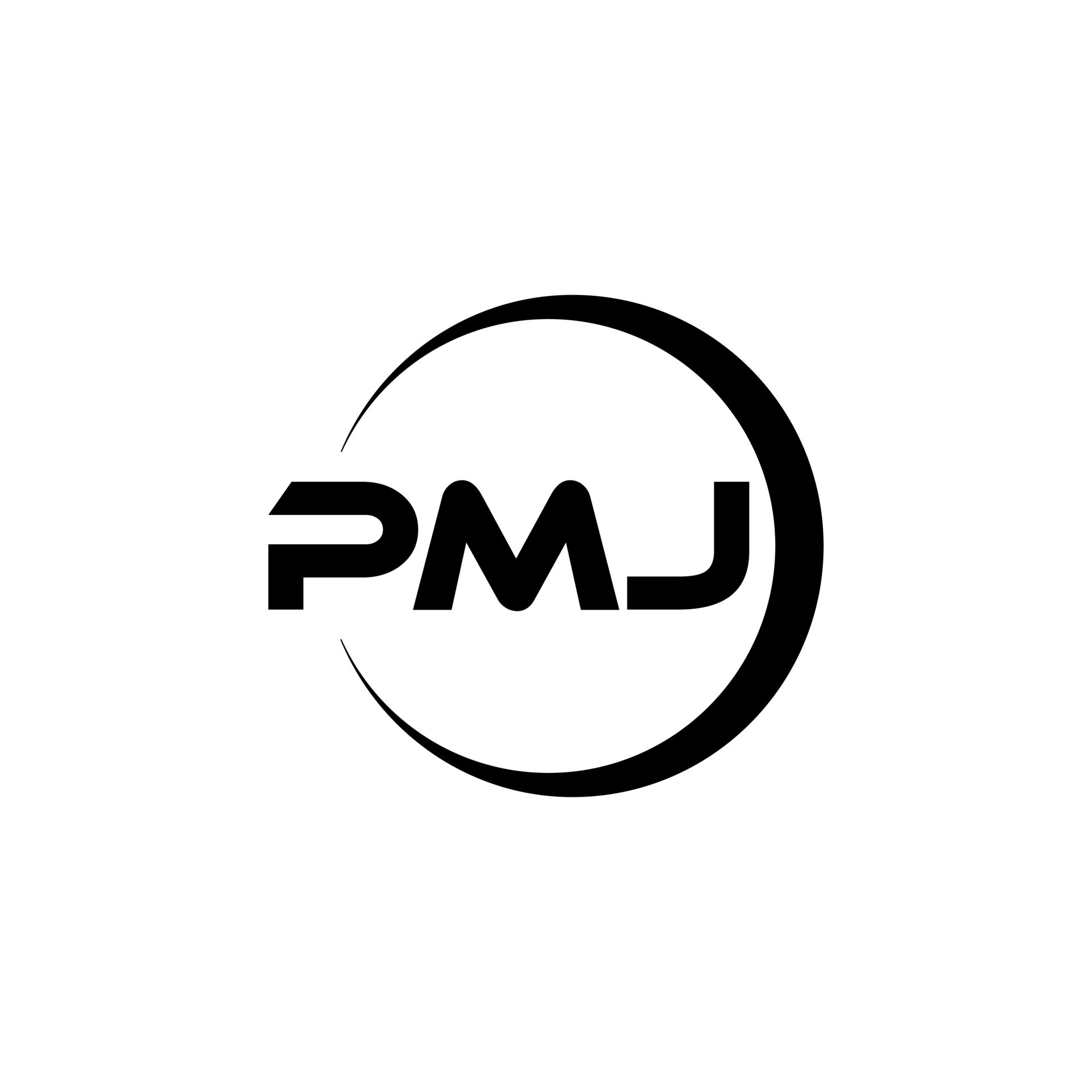 PMJ letter logo design in illustration. Vector logo, calligraphy designs for logo, Poster ...