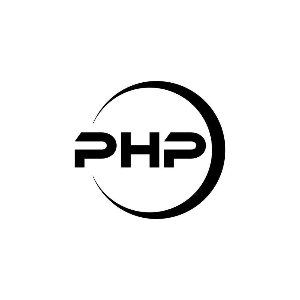 PHP letter logo design in illustration. Vector logo, calligraphy ...
