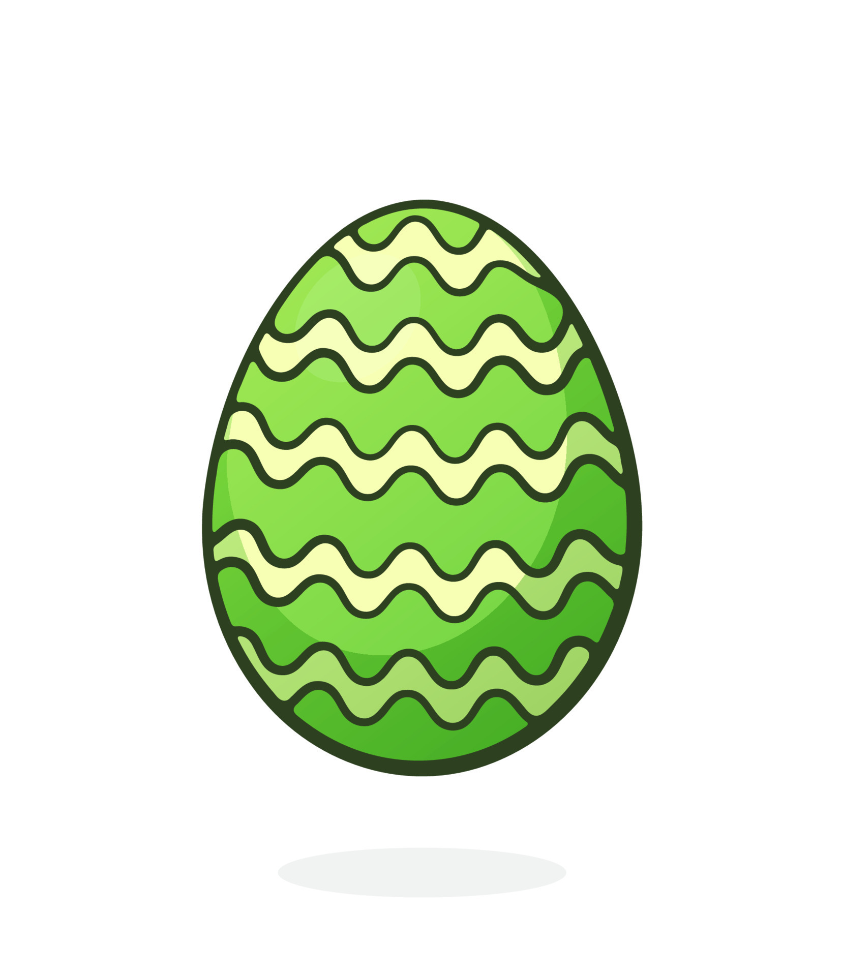 Green easter egg with zigzag pattern 21920711 Vector Art at Vecteezy