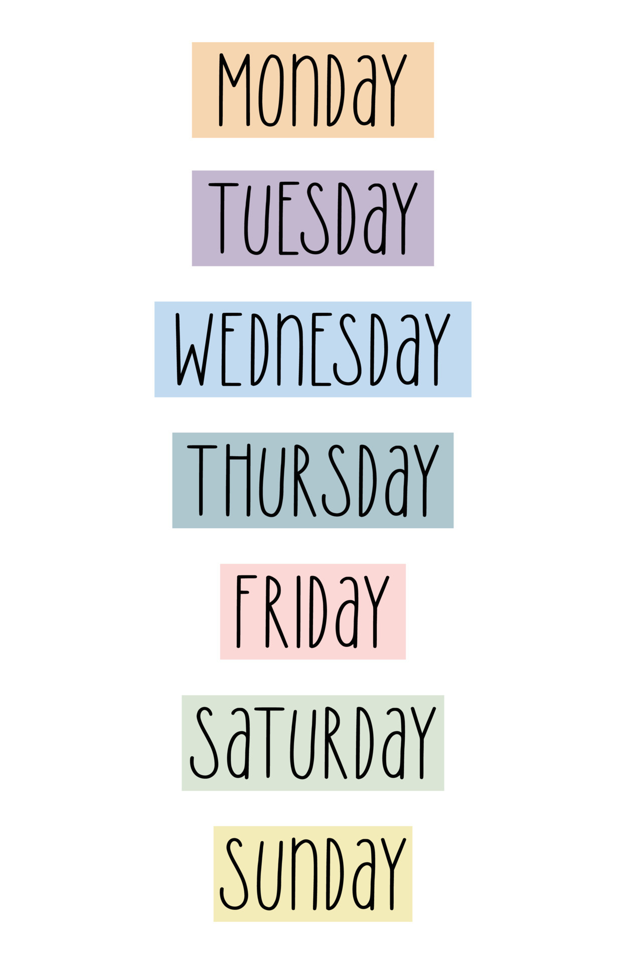 week days name banner design vector week name design color full ...