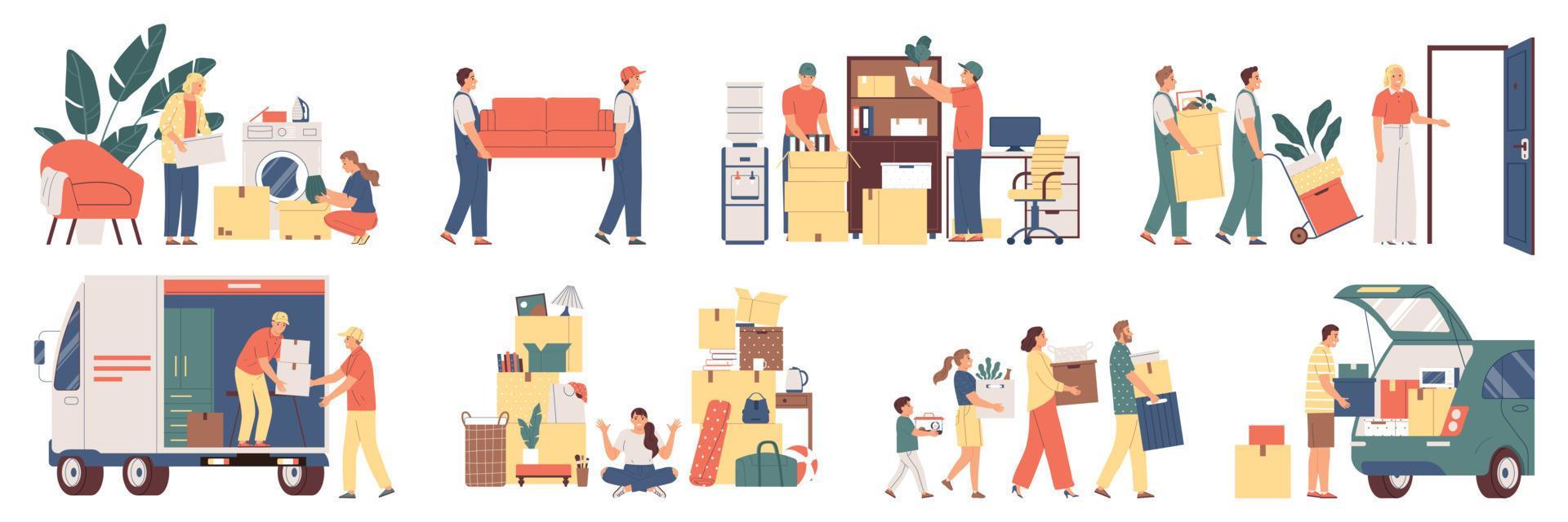 Moving Flat Set 21920960 Vector Art at Vecteezy