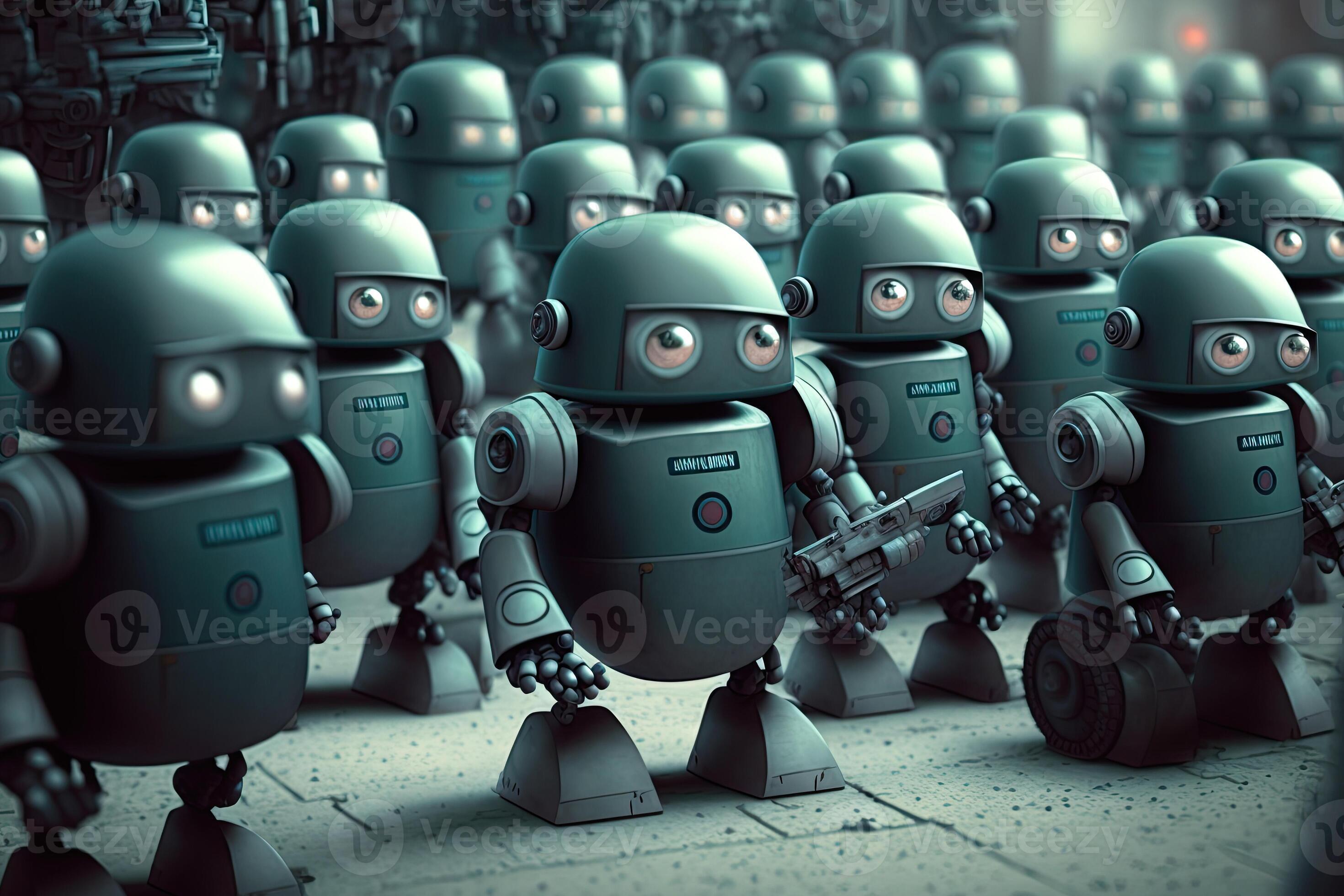 Robot crowd in rows. Robot army. Created with 21922876 Stock Photo at ... Robot crowd in rows. Robot army. Created with 21922876 Stock Photo at ...