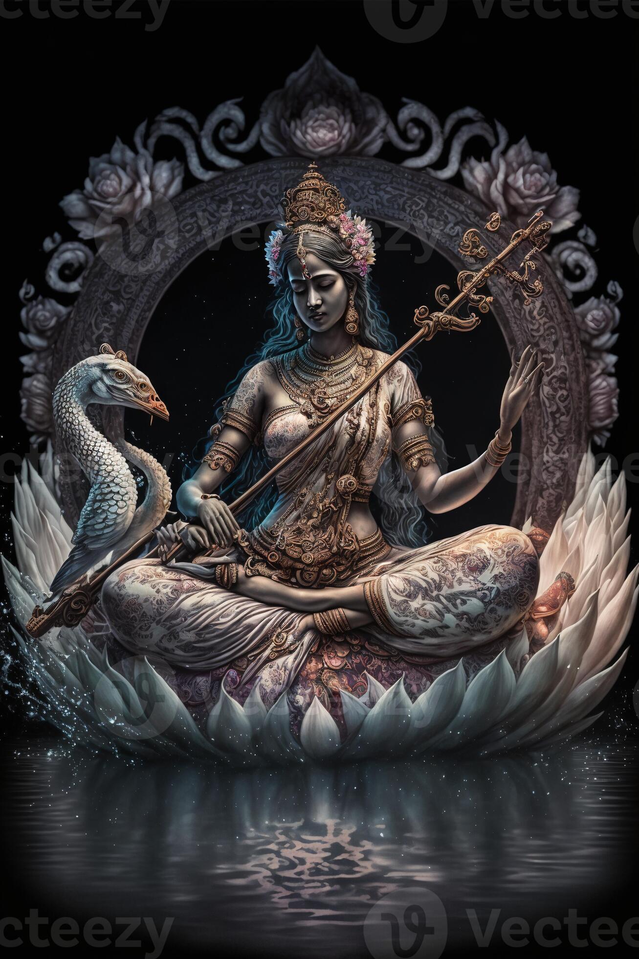 goddess saraswati digital art cosmic glowing image 21924372 Stock Photo ... goddess saraswati digital art cosmic glowing image 21924372 Stock Photo ...