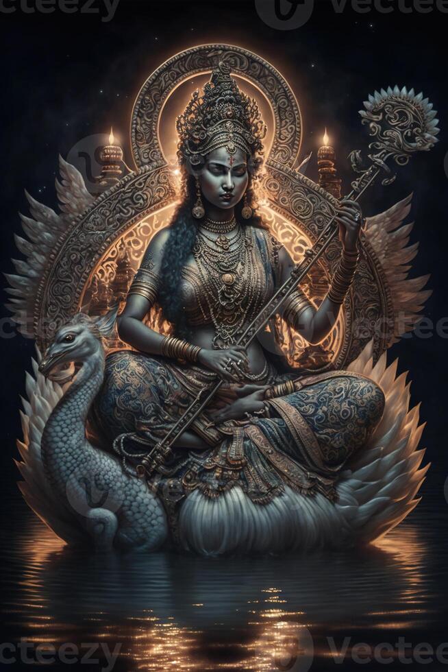 goddess saraswati digital art cosmic glowing image 21924379 Stock Photo ... goddess saraswati digital art cosmic glowing image 21924379 Stock Photo ...