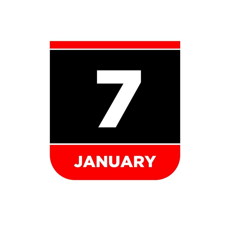 7 January vector calendar vector icon. 7 Jan card. 21927618 Vector Art ...