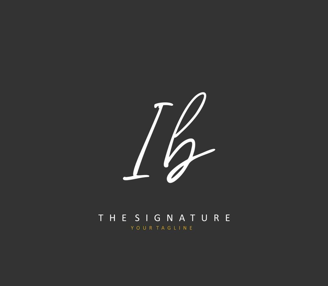 IB Initial letter handwriting and signature logo. A concept handwriting initial logo with ...