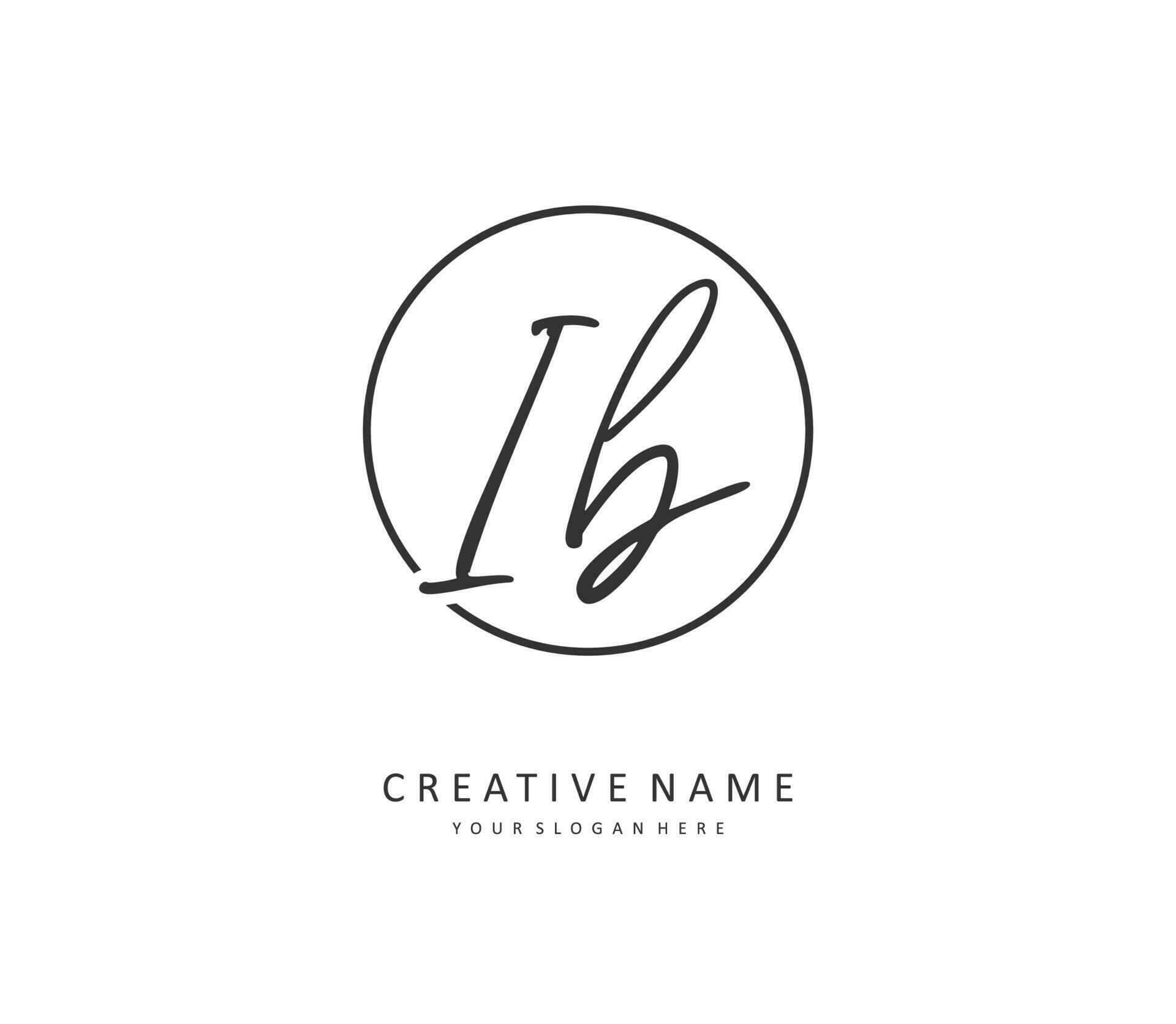 IB Initial letter handwriting and signature logo. A concept handwriting initial logo with ...